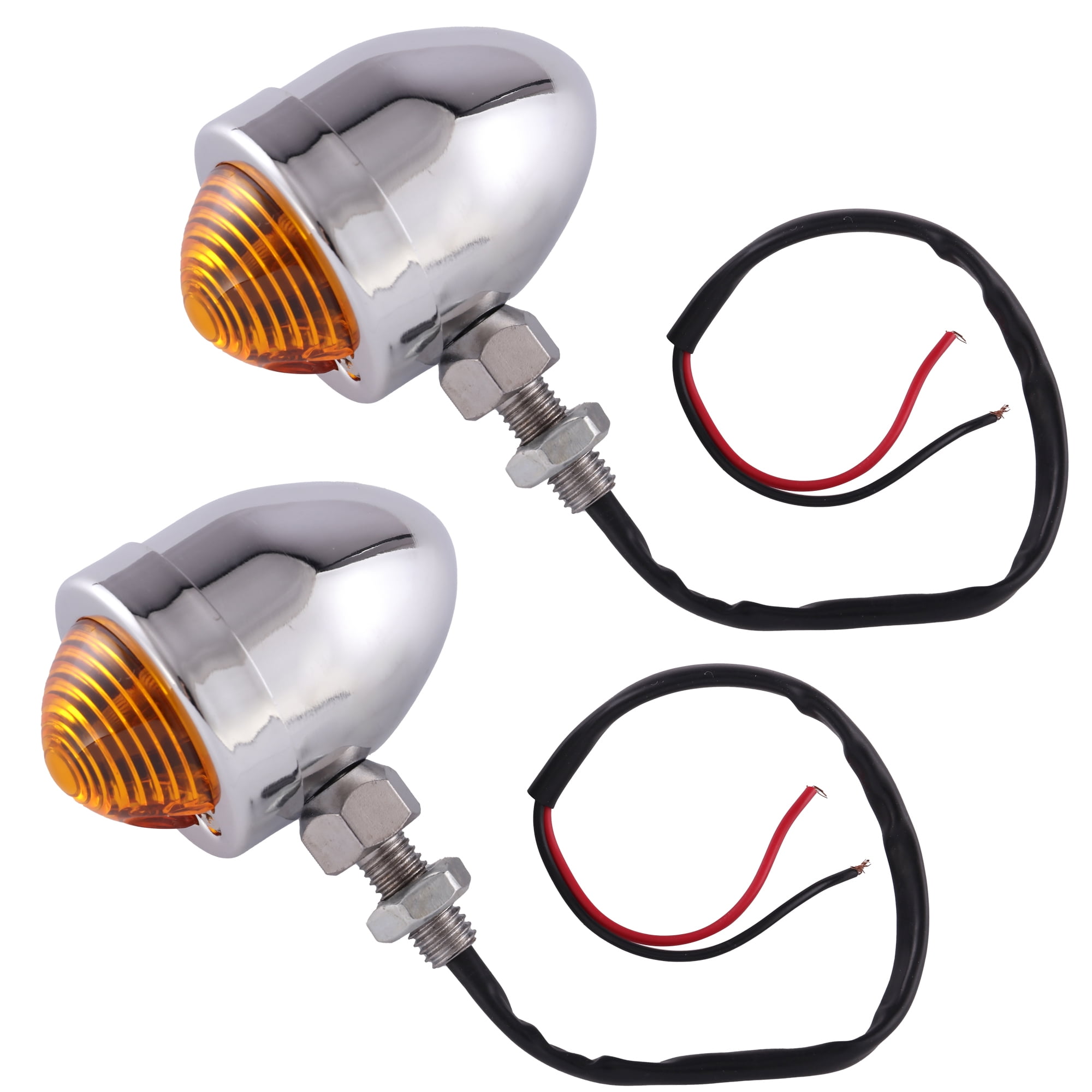 Yellow Mini Turn Signal Lights for Harley Bobber Cafe Racer - Walmart.com