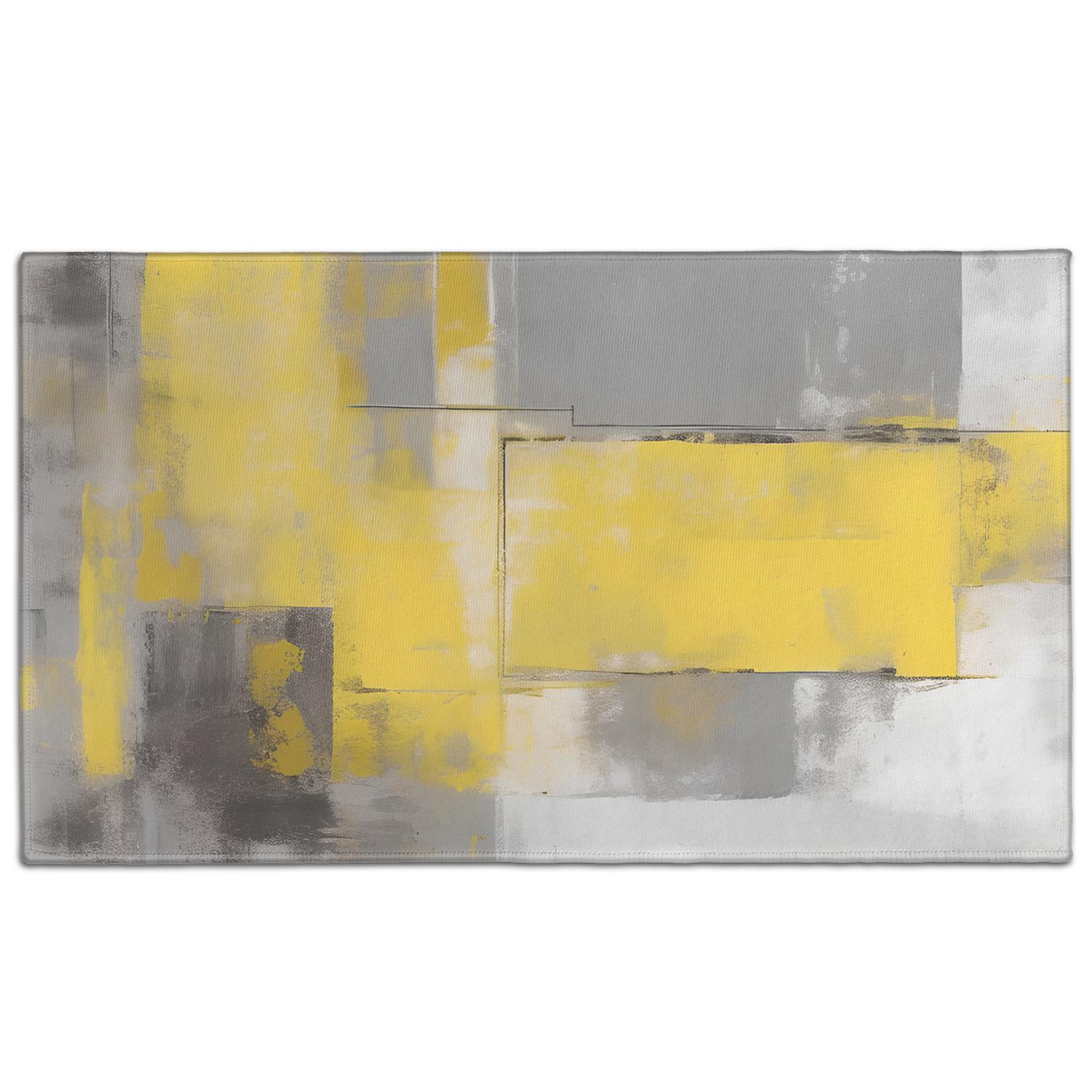 Yellow Modern Abstract Art Painting Door Matss for Indoor Vintage ...