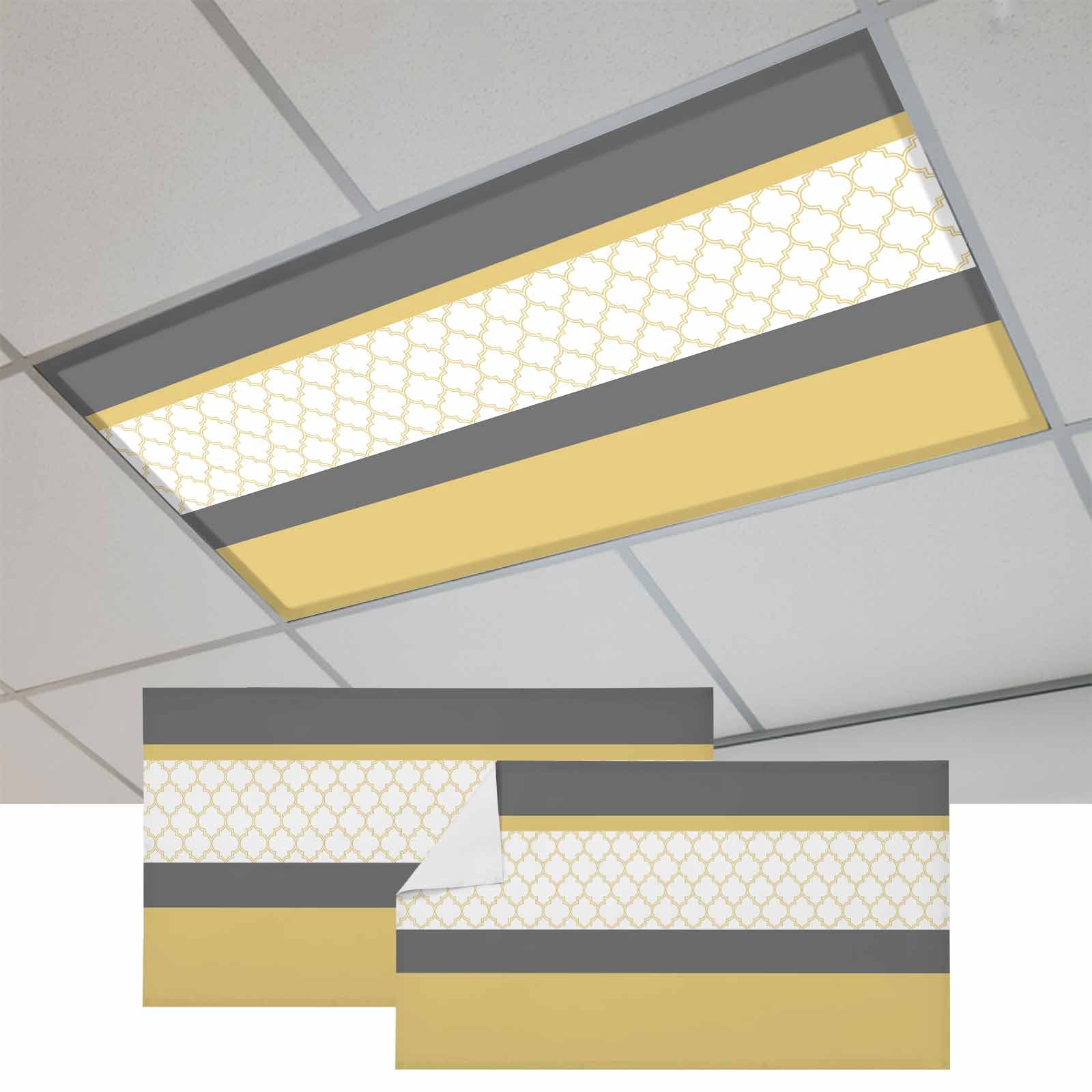 Yellow Morocco Magnetic Fluorescent Light Covers for Ceiling Lights 2 x ...