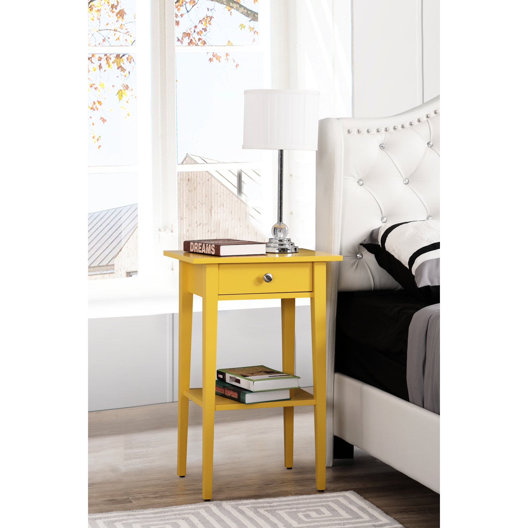 Yellow Nightstand with Drawer / In Modern Interior / Long - term ...