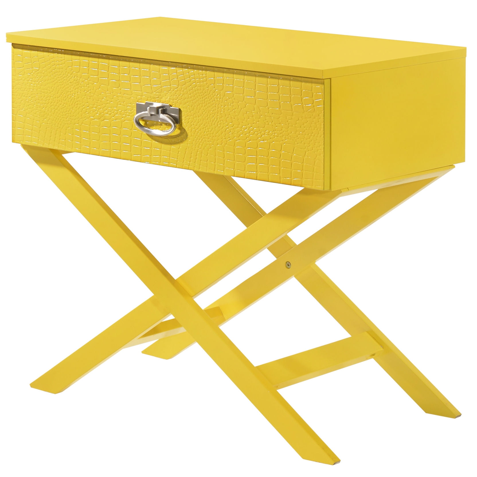 Yellow Nightstand with Drawer and Textured Front / Revitalize Your ...