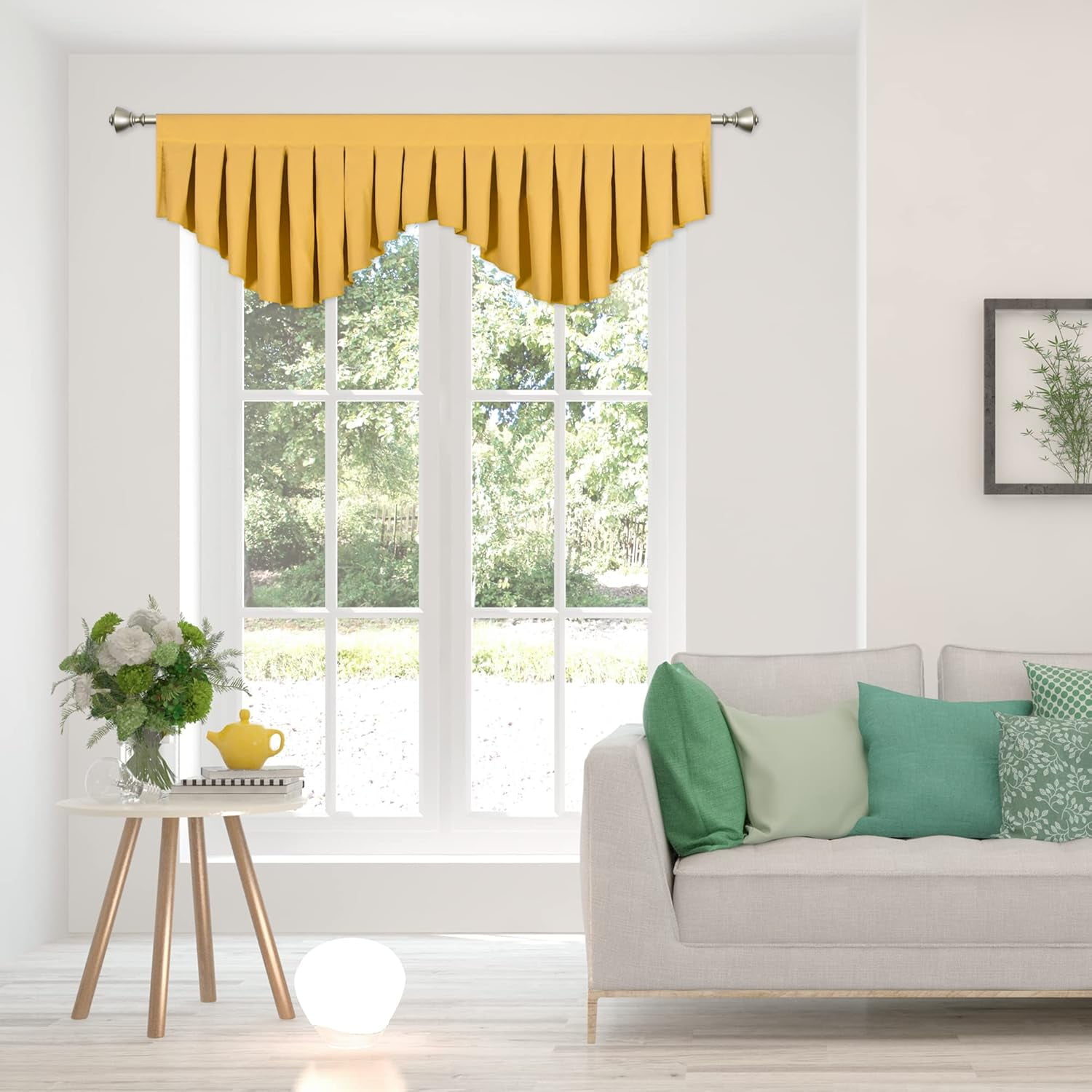 Yellow Ochre Blackout Curtain Valances with Rod Pocket for Windows ...