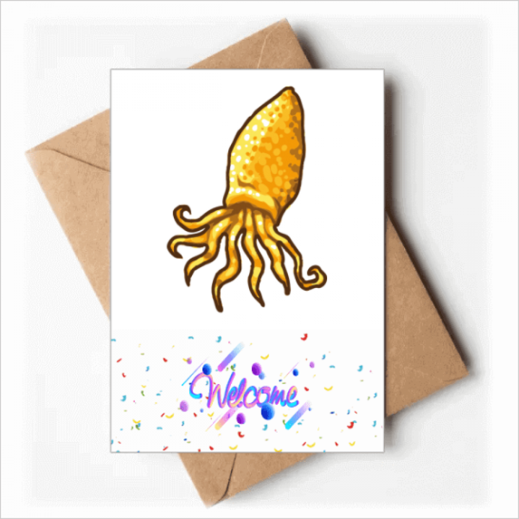Yellow Octopus Marine Life Pattern Welcome Back Greeting Cards ...
