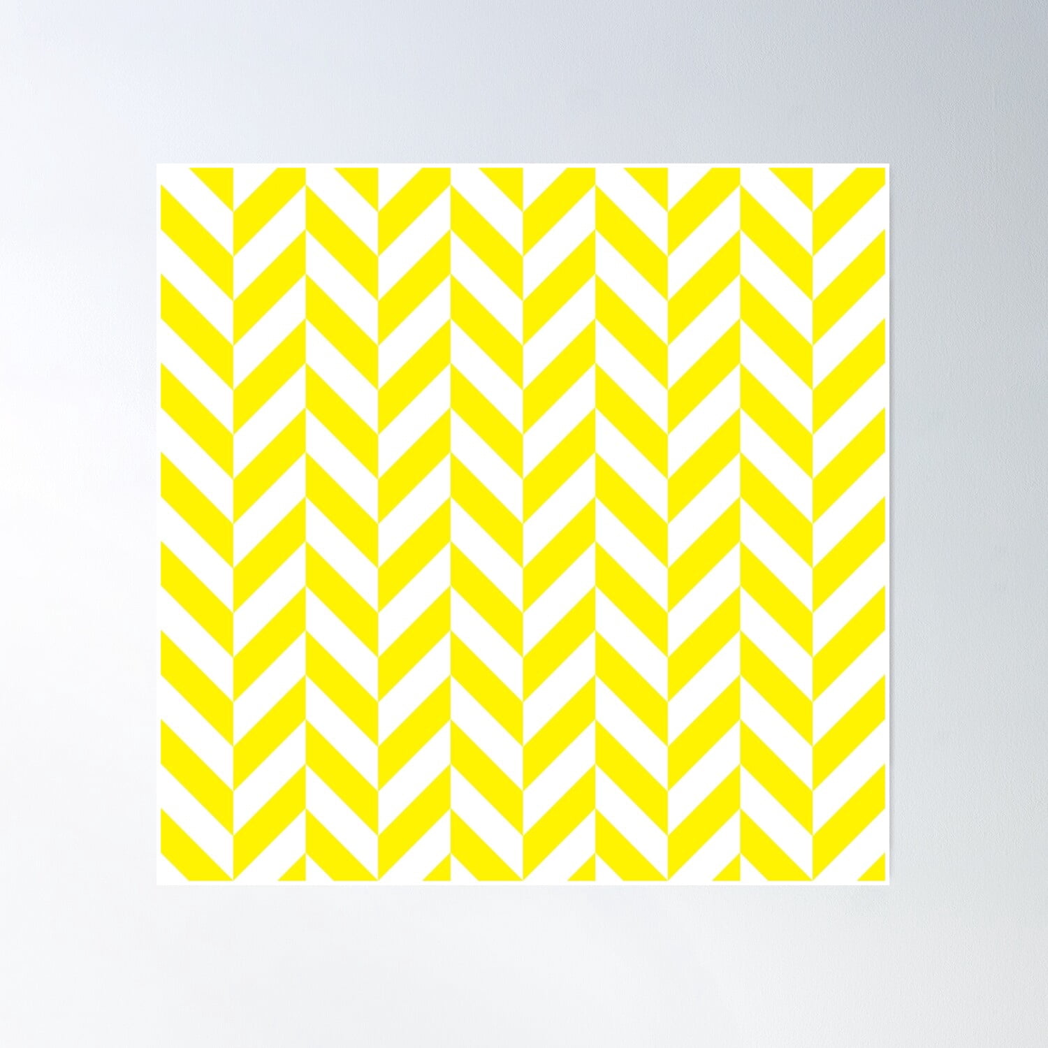 Yellow Offset Chevrons Poster Wall Art, Modern Wall Decor, 30x30 ...
