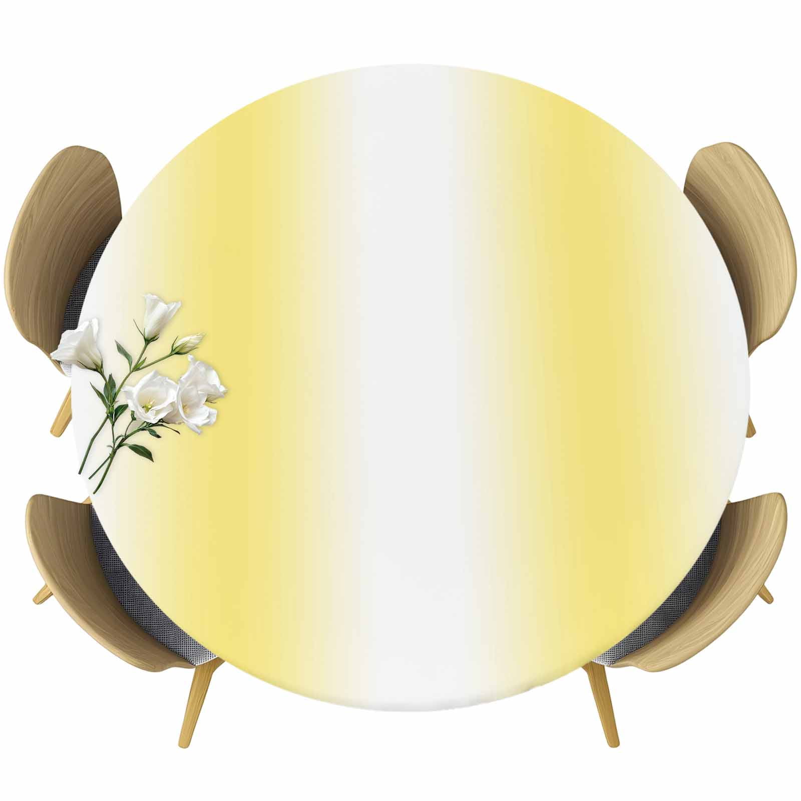 Yellow Ombre Round Tablecloth 45-54 Inch Round Fitted Table Cloth with ...