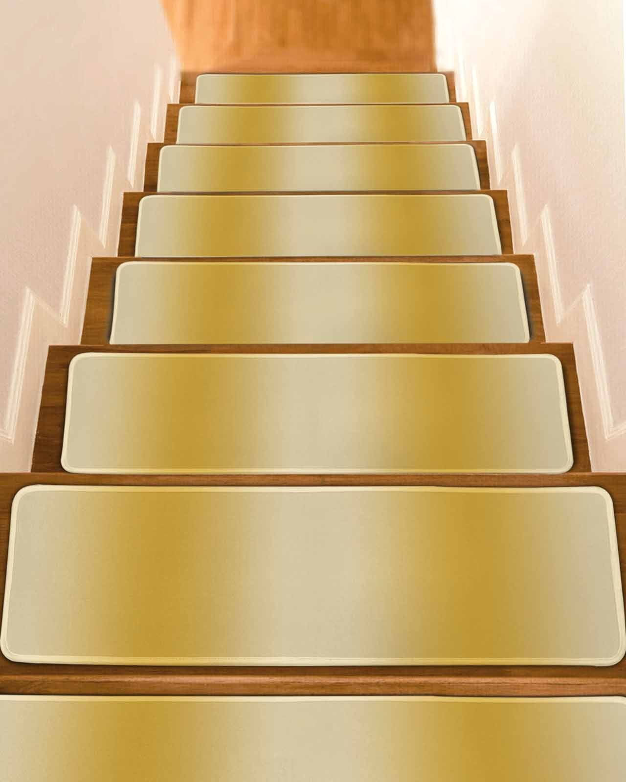Yellow Ombre Stair Treads for Wooden Steps Indoor Runner Rug Carpet ...