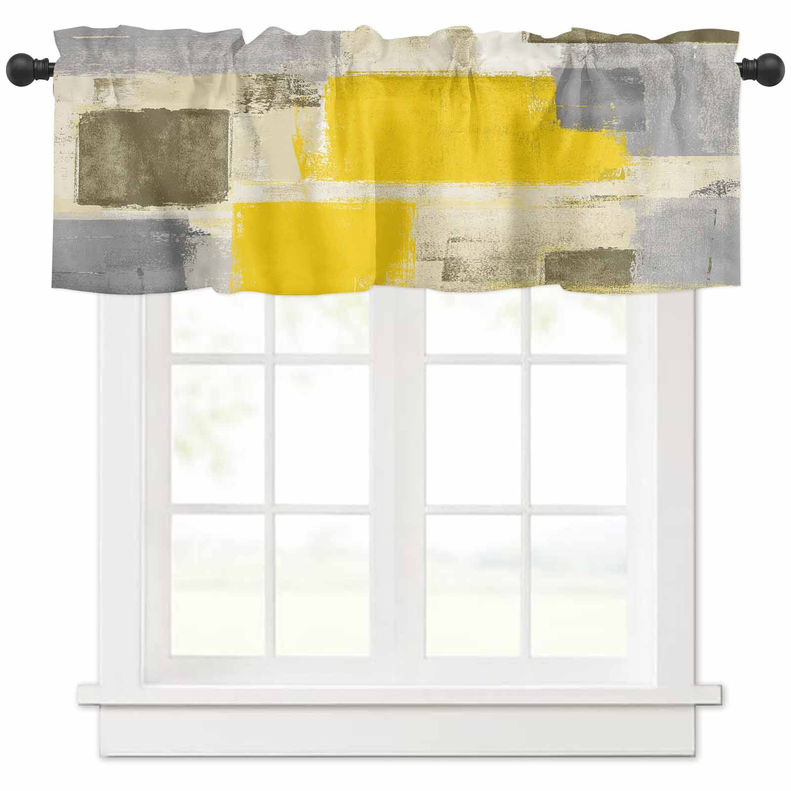 Yellow Ombre Valances for Windows Farmhouse Kitchen Curtains Valances ...