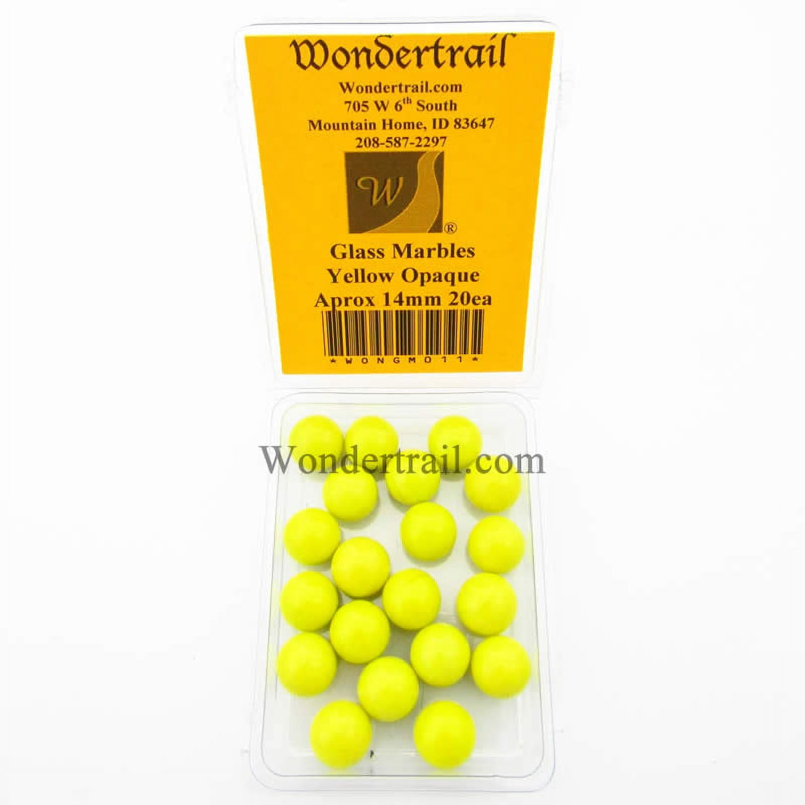 Yellow Opaque 14mm Glass Marbles Pack of 20 Wondertrail - Walmart.com