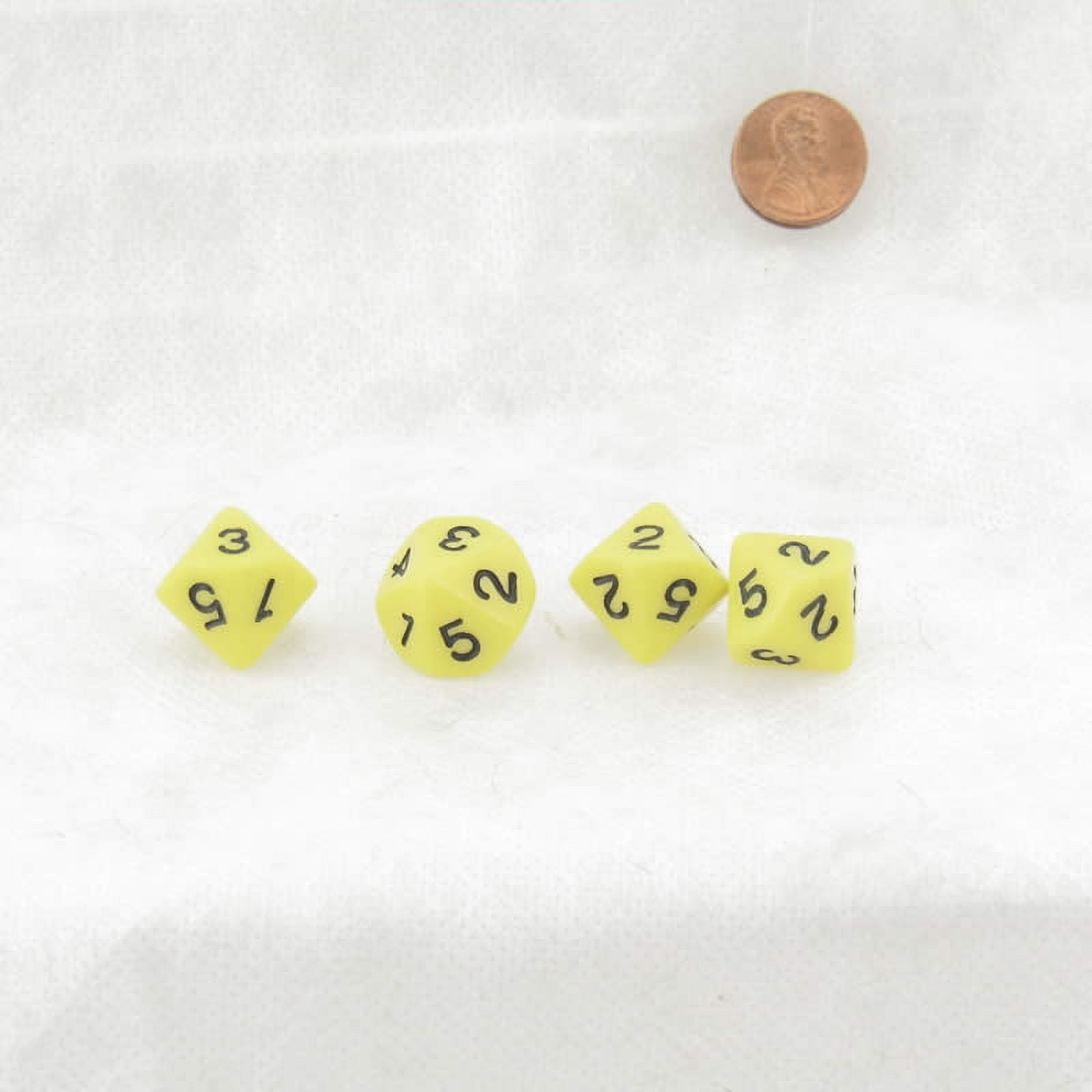 Yellow Opaque Dice with Black Numbers D10 (1-5 Twice) 16mm (5/8in) Set ...