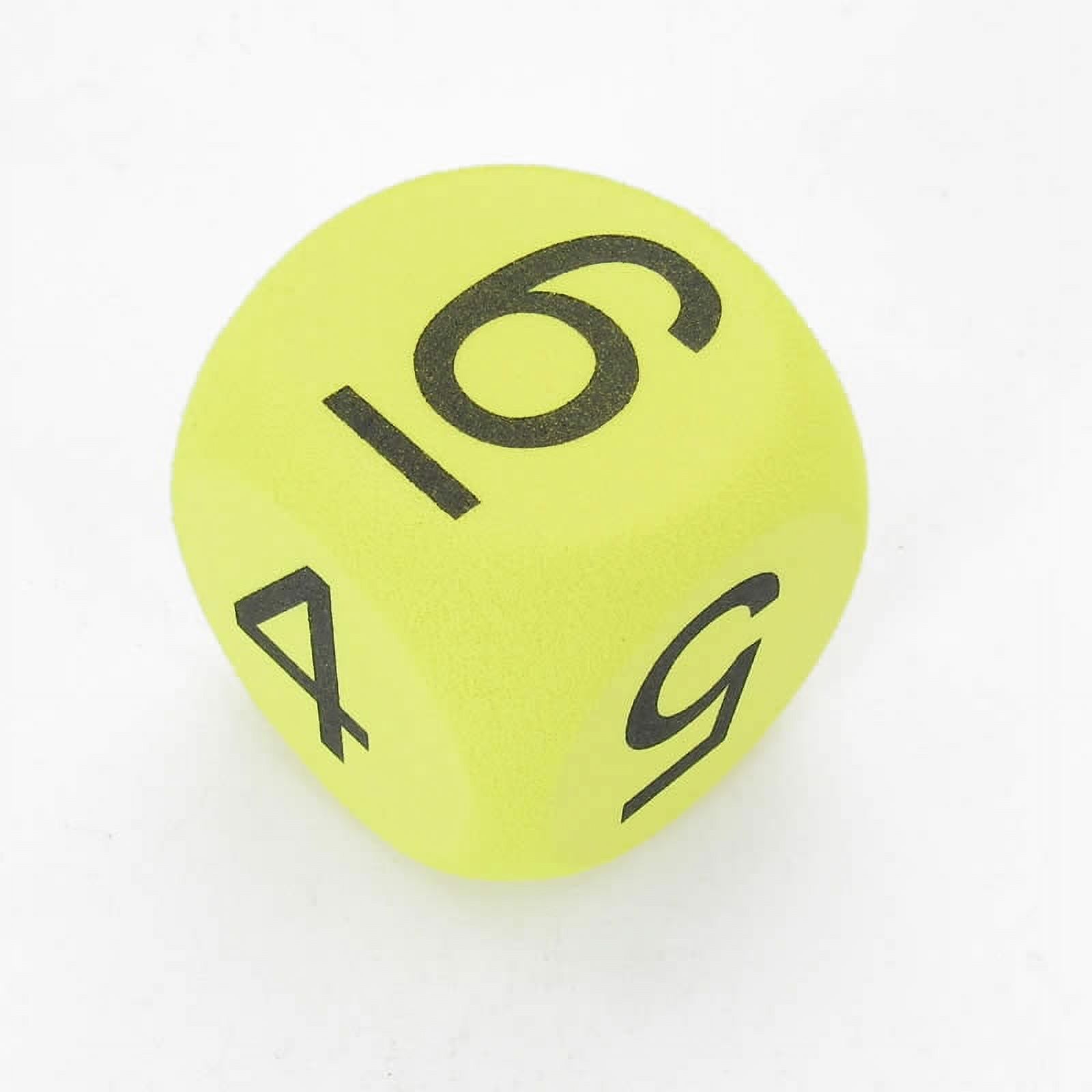 Yellow Opaque Foam Die with Black Numbers D6 50mm (2in) Pack of 1 Die ...