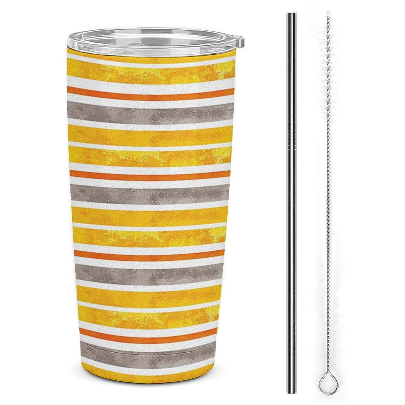Yellow Orange Brown Ombre 20oz Tumbler with Straw,Insulated Leak Proof ...