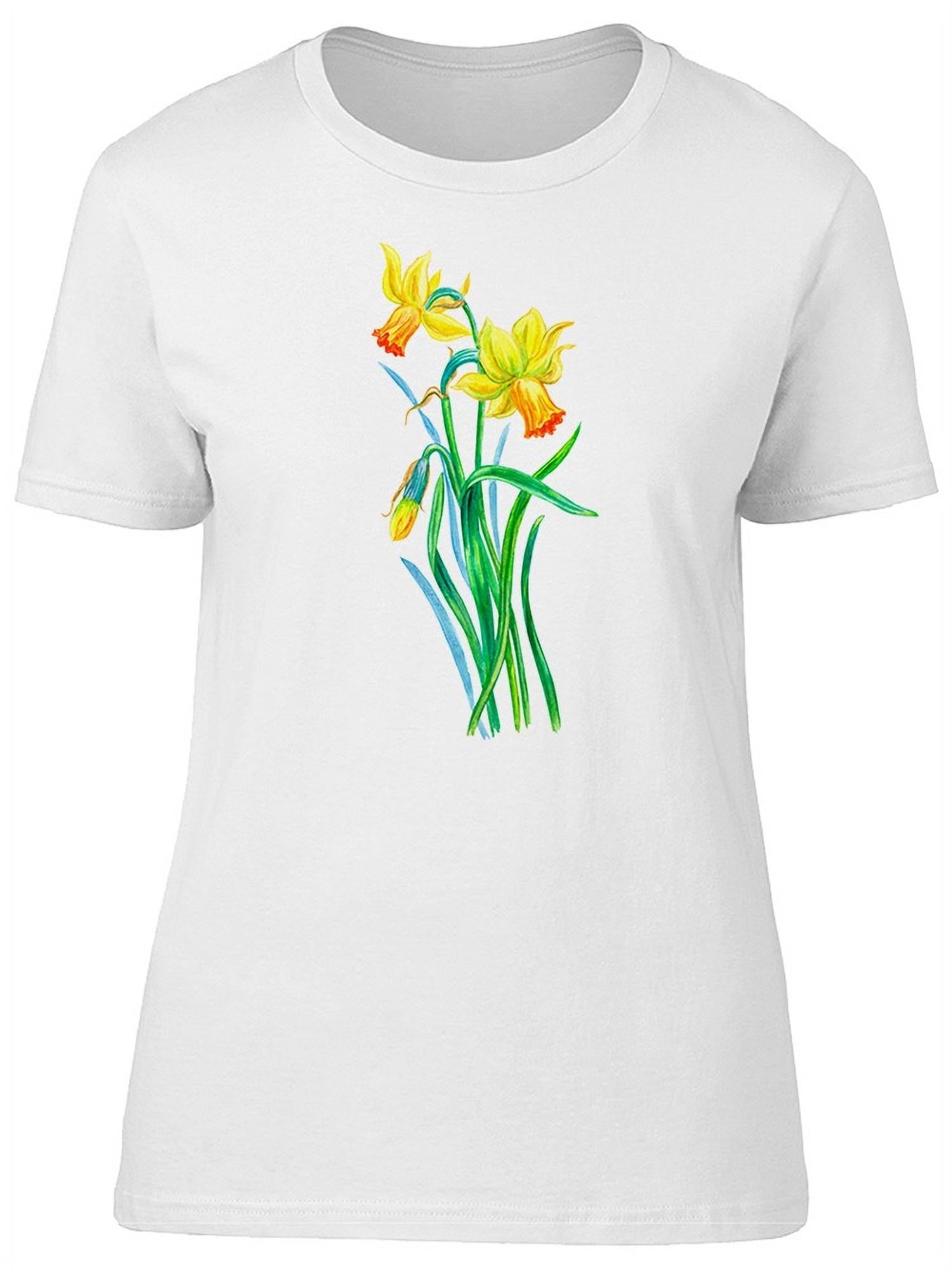 Yellow Orange Daffodil Flowers T-Shirt Women -Image by Shutterstock ...