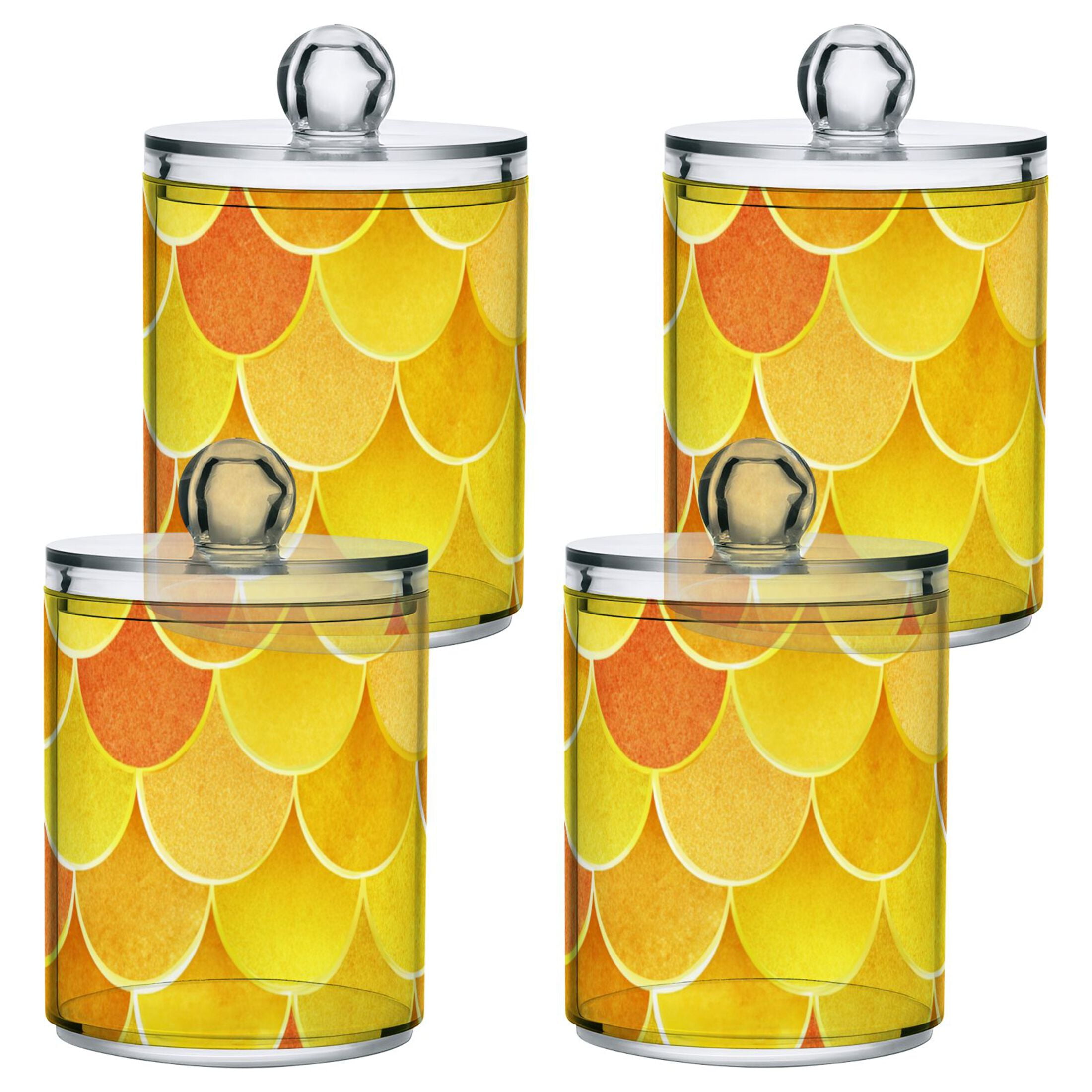 Yellow Orange Fish Scales Translucent Plastic Cans Storage Canisters ...