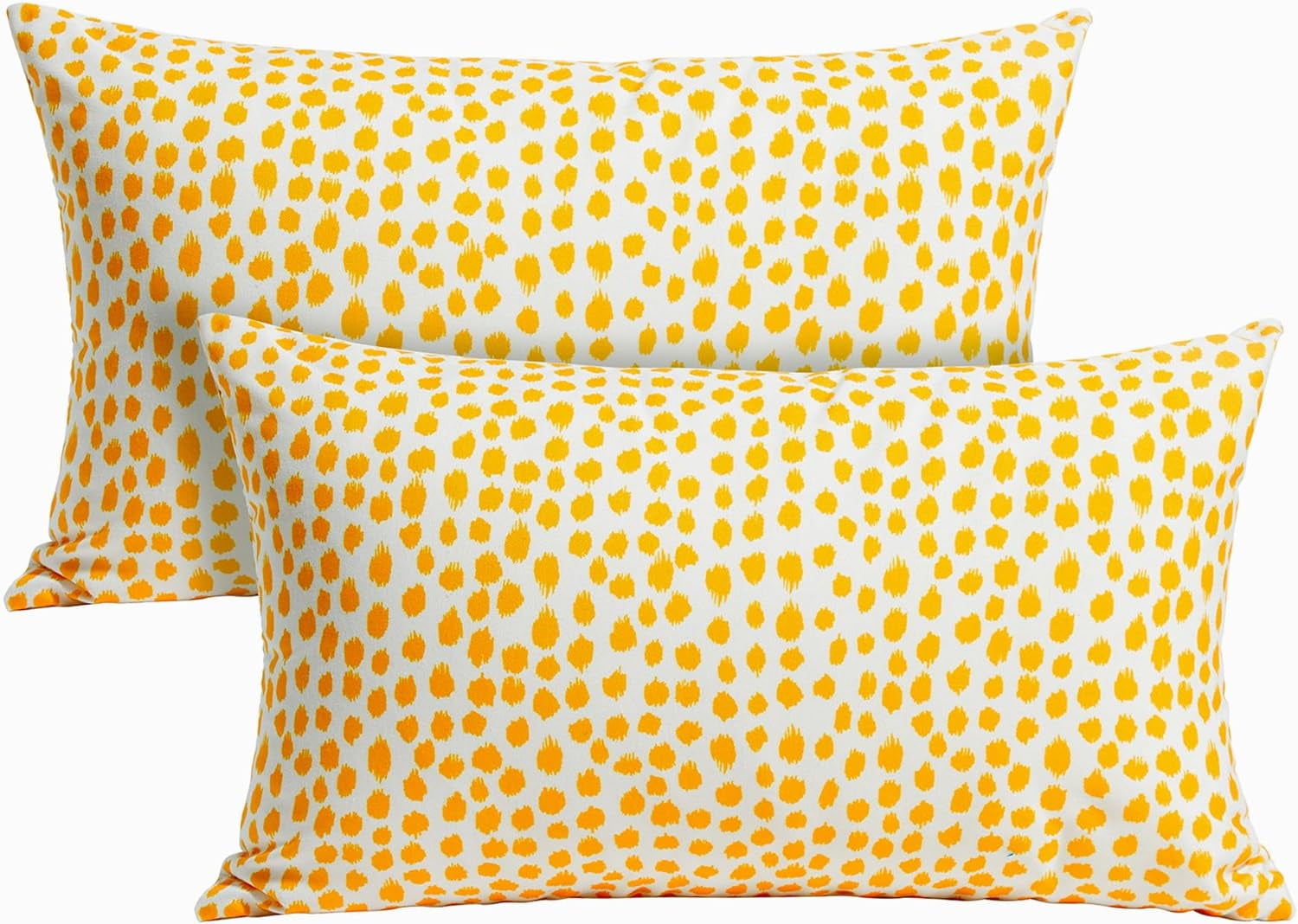 Yellow Outdoor Pillow Covers 12x20 Set of 2 Outdoor Waterproof Patio ...