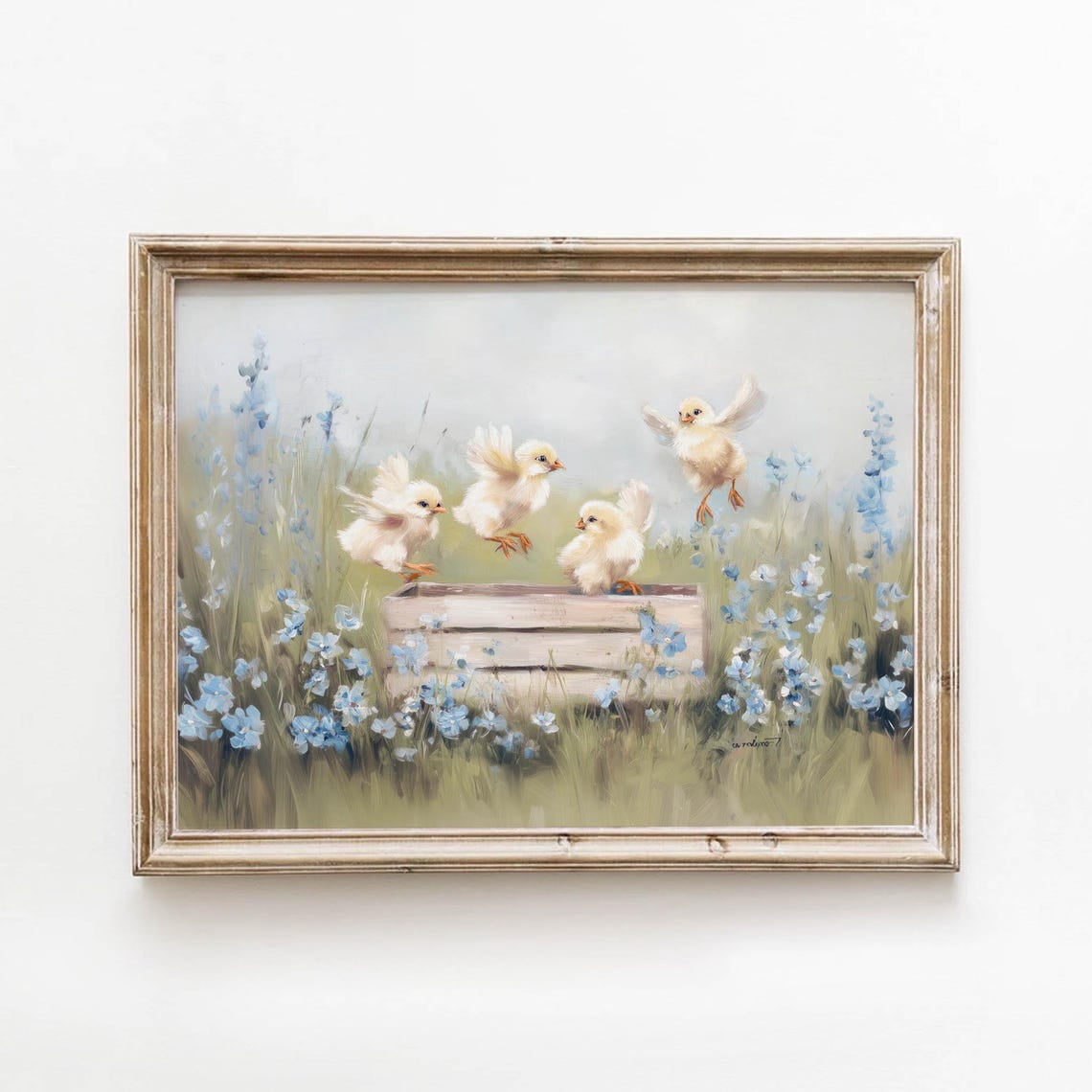 Yellow Pastel Baby Chicks Soft Cottagecore Nursery Decor Vintage ...