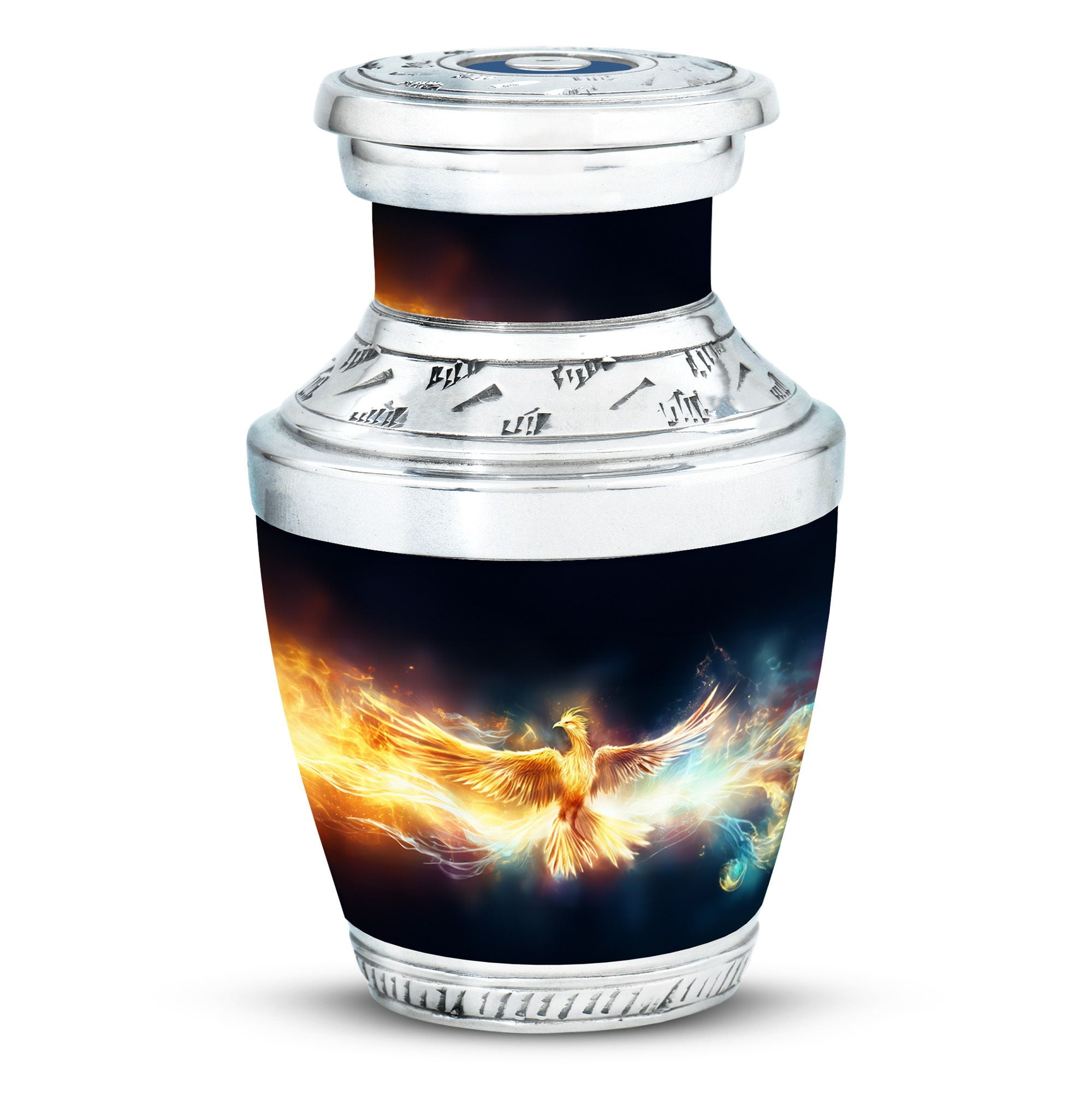 Yellow Phoenix Small Urn, Mini Cremation Urns For Human Ashes, Memorial ...