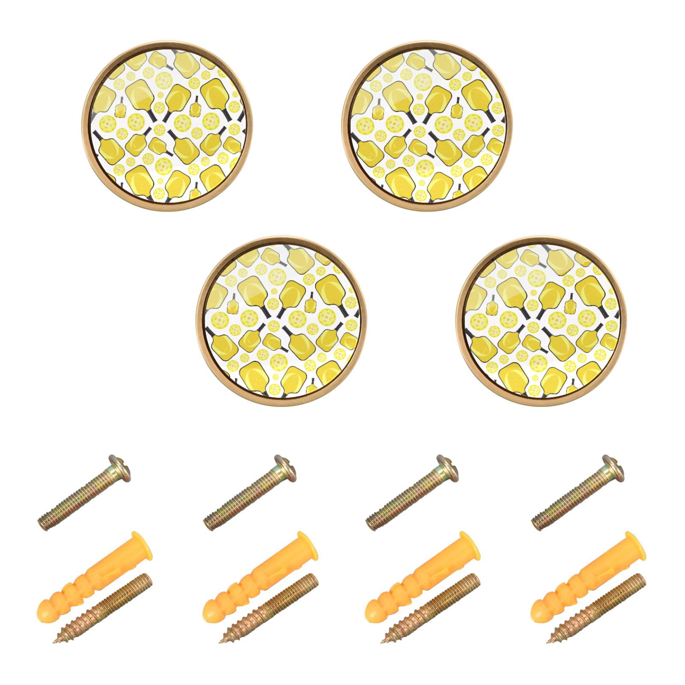 Yellow Pickleball Ball Cabinet Knobs Kitchen Drawers Knobs Door Round ...