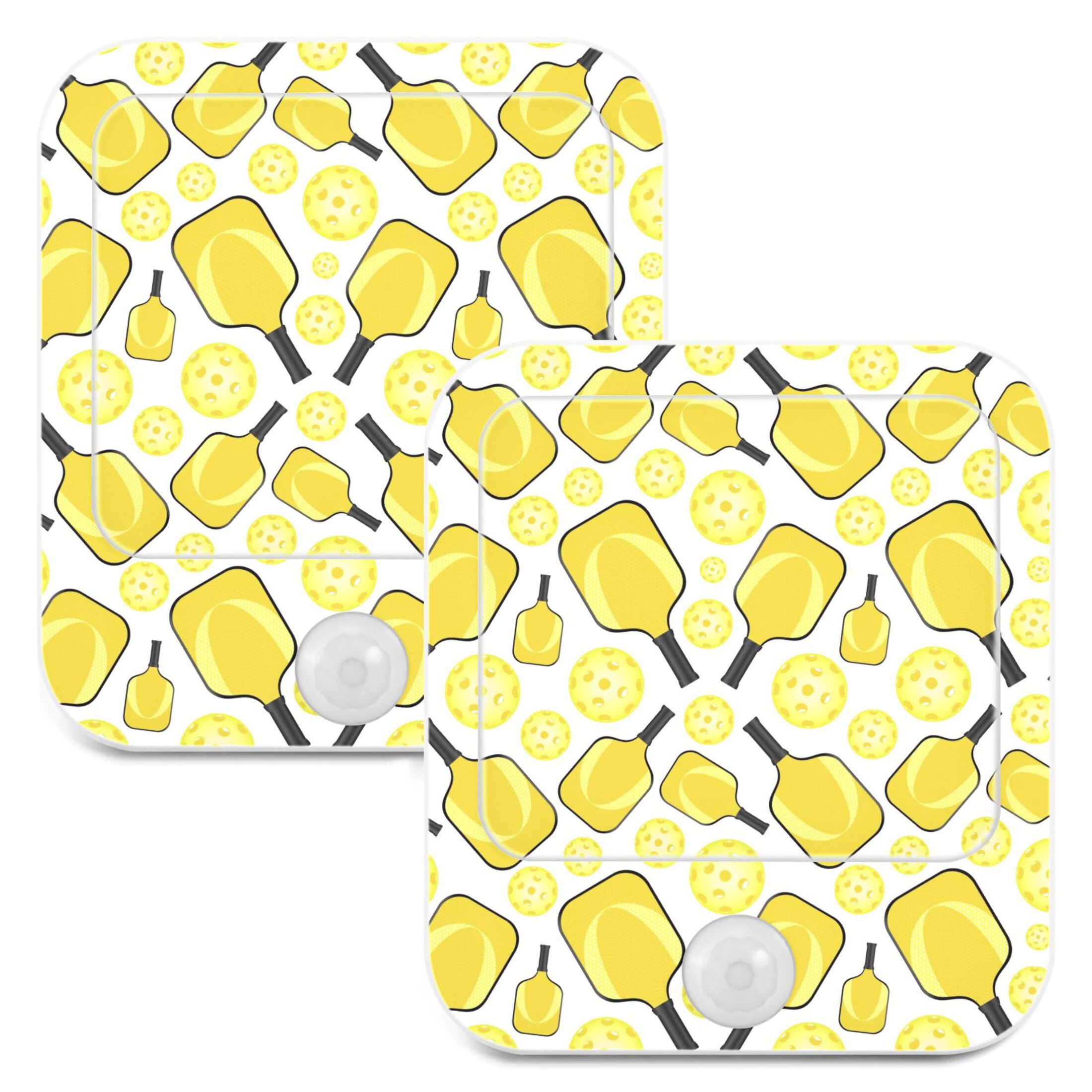 Yellow Pickleball Ball LED Motion Sensor Night Light Plug into Wall 2 ...