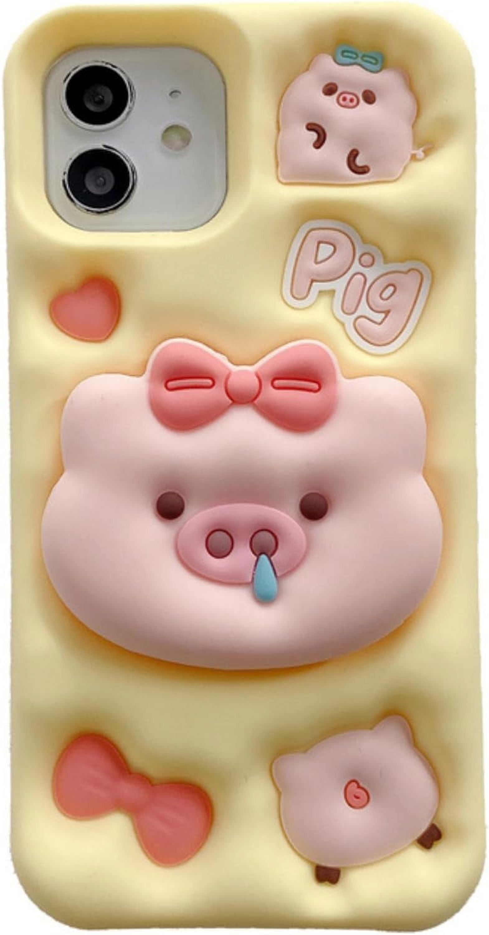 Yellow Pig Phone Case Compatible with iPhone 13 Pro Max, Cute 3D ...