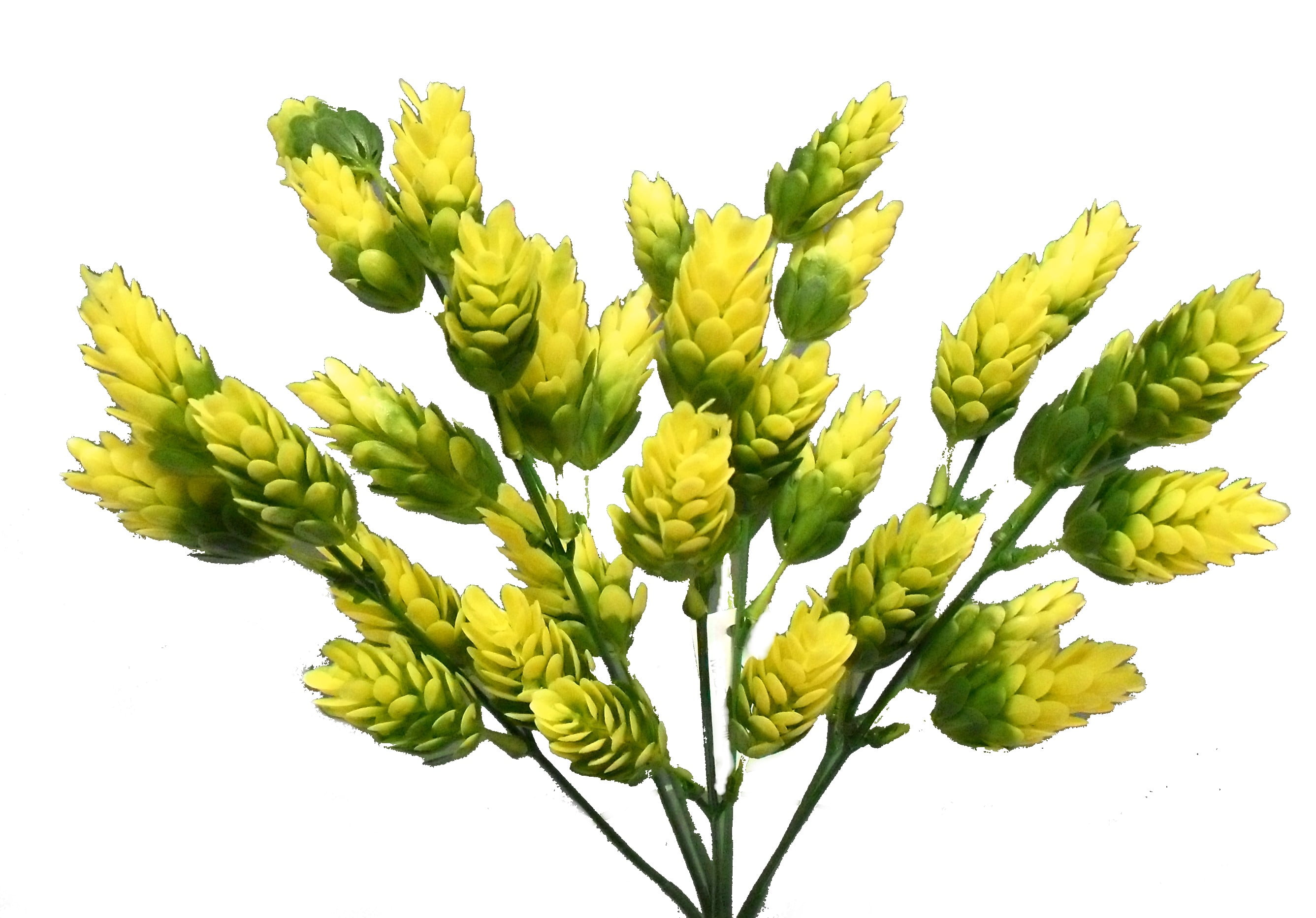 Yellow Pine Head Hops 12in Artificial Polysilk Faux Fake Flower Bush ...