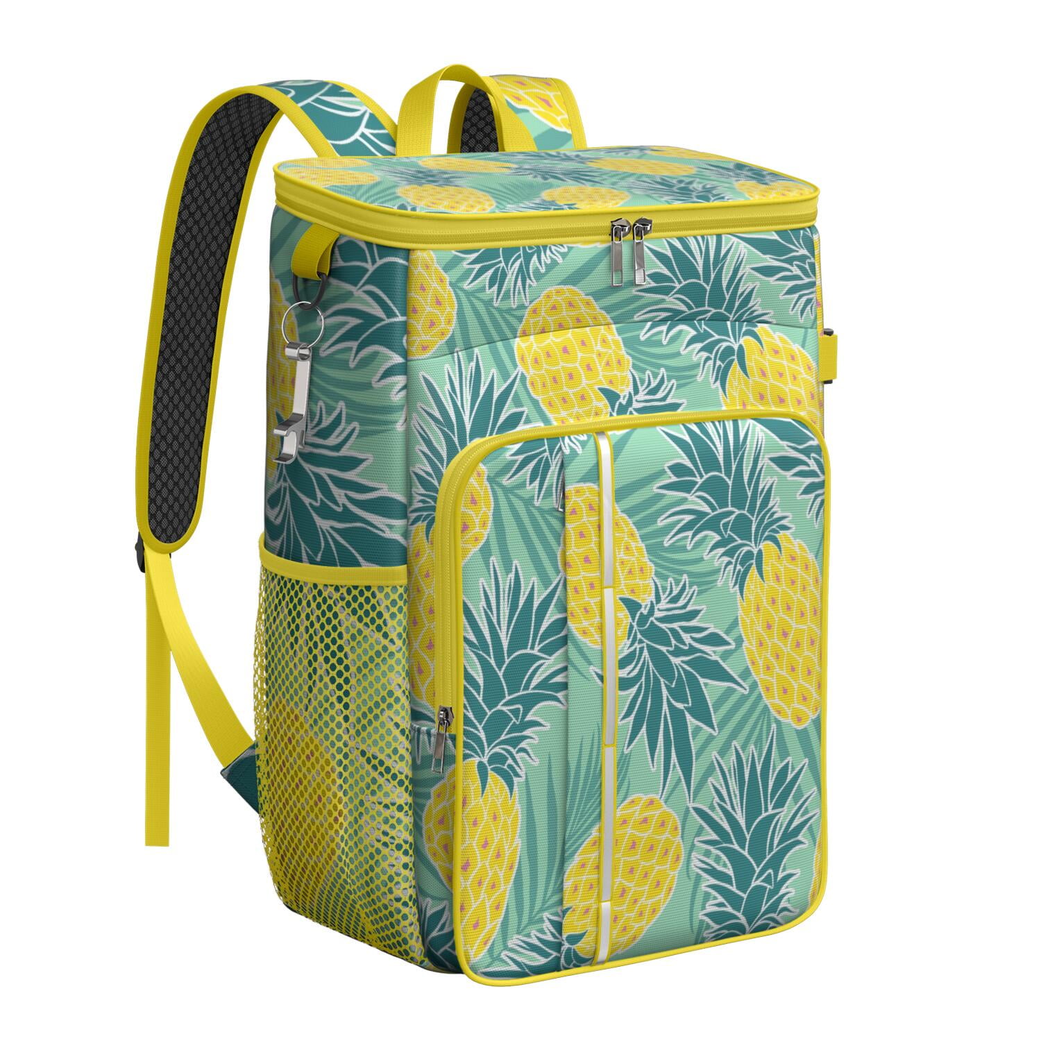 Yellow Pineapple Backpack Cooler, Tropical Fruit Insulated Bag ...