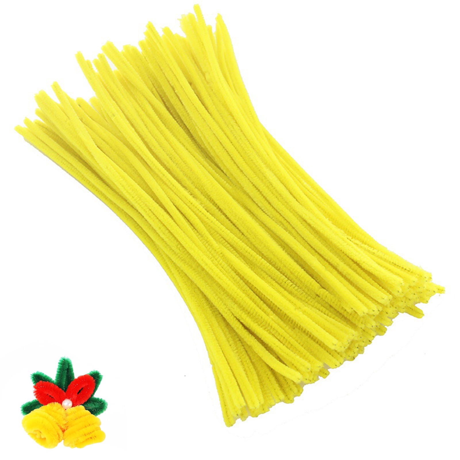 Yellow Pipe Cleaner Flower Kit 100 Pcs, 12In Chenille Stems Pipe ...