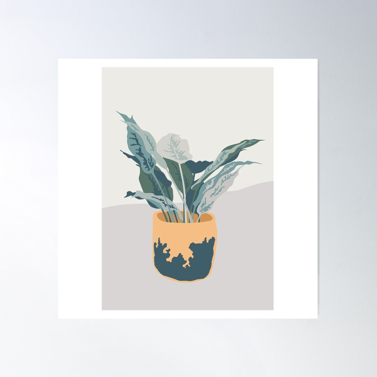 Yellow Plant Print Yucca Poster Wall Art, Modern Wall Decor For Living ...