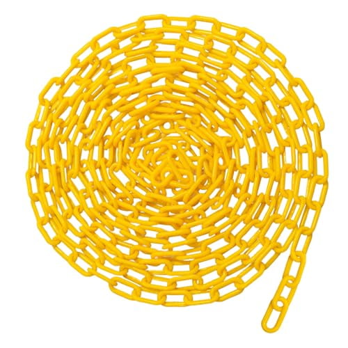 Yellow Plastic Chain 25ft, 1.42" Link, High Visibility Plastic Chain ...
