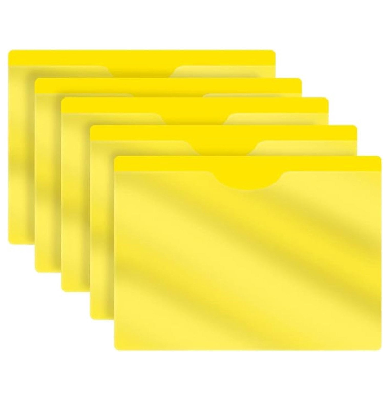 Yellow Plastic Folders with Closed Sides, , Letter Size, Clear Front ...