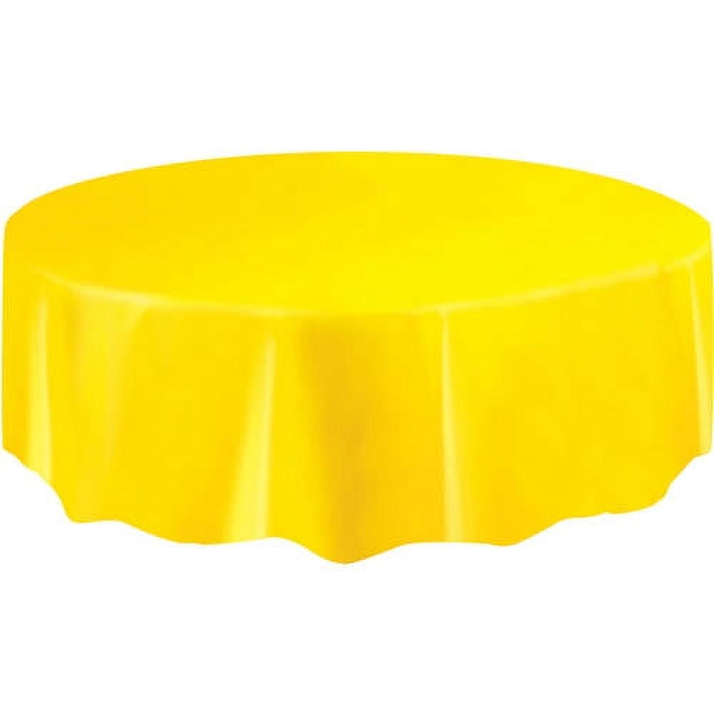 Yellow Plastic Party Tablecloth, Round, 84in - Walmart.com