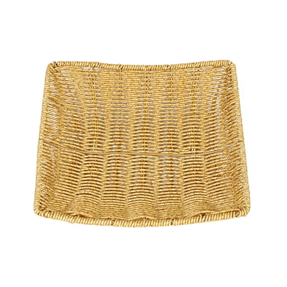 Yellow Plastic Wicker Style Basket For Bread, Fruit, And Snacks, Lightweight And Durable ...