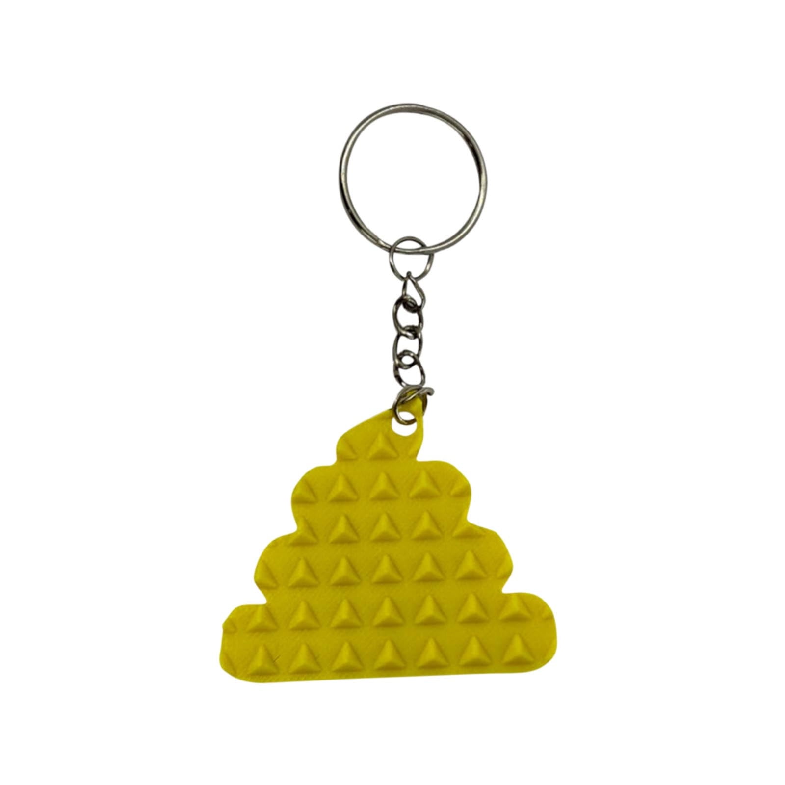 Yellow Pocket-Sized Silicone Stress Ball Keychain With Bumpy Texture ...