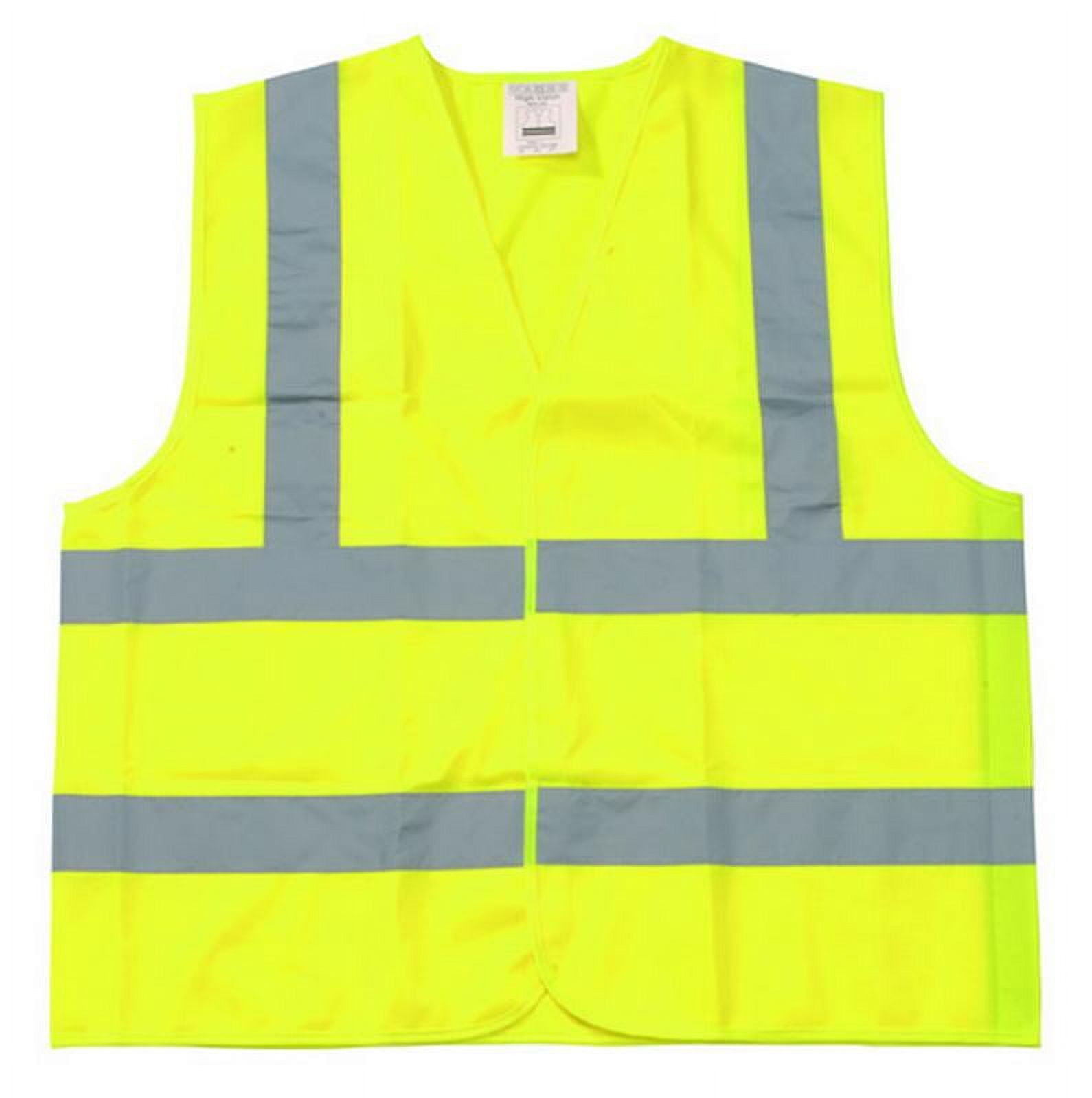 Yellow Polyester Fabric Shield Safety Vests, Hi-vis/ silver reflective ...