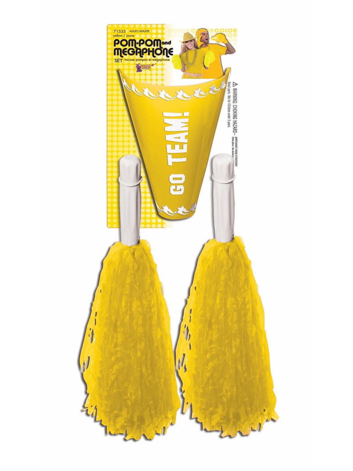 Yellow Pom-Pom Megaphone Set - Walmart.com