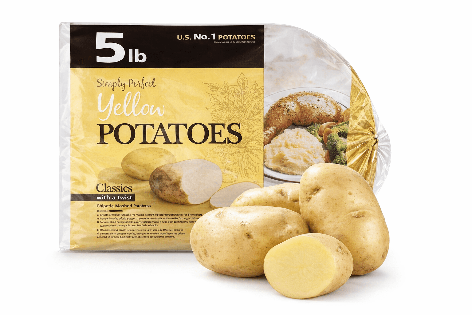 Fresh Whole Yellow Potatoes, 5lb Bag - Walmart.com