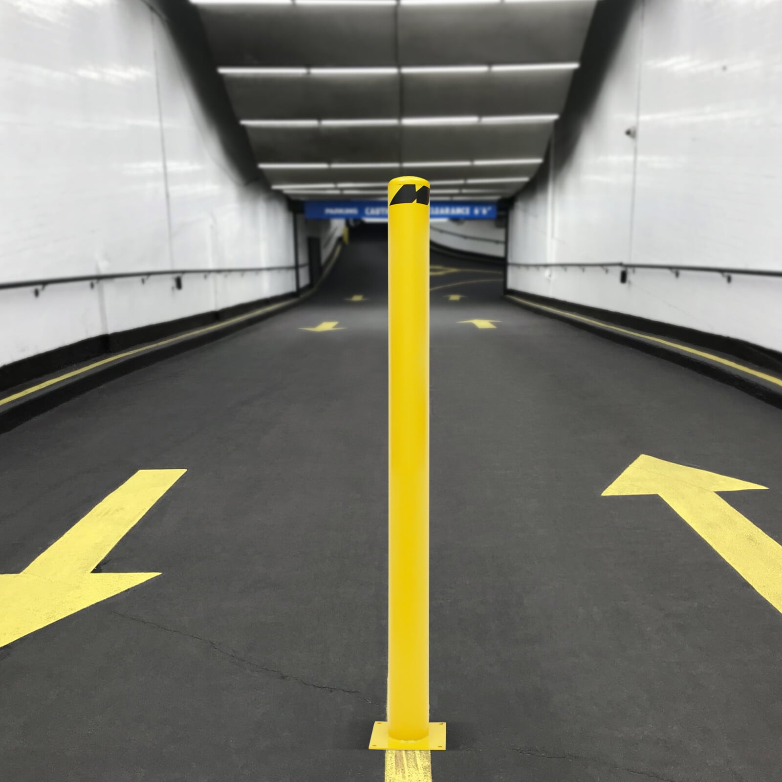 Yellow Powder Coat Pipe Steel Barrier High Safety Bollard Post 60 H x 4 ...