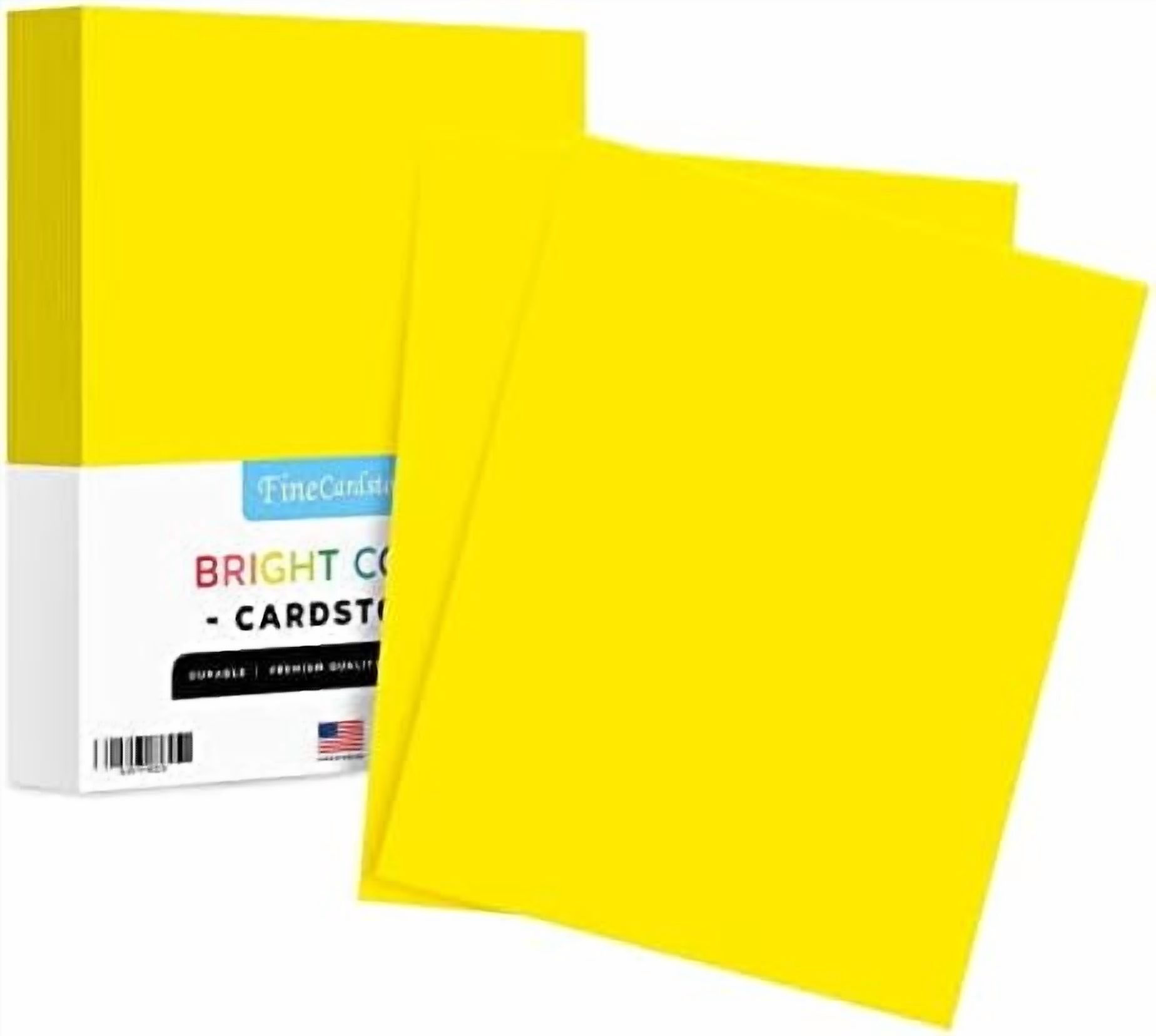 Yellow Premium Colored Card Stock Paper | Medium Weight 65lb Cardstock ...