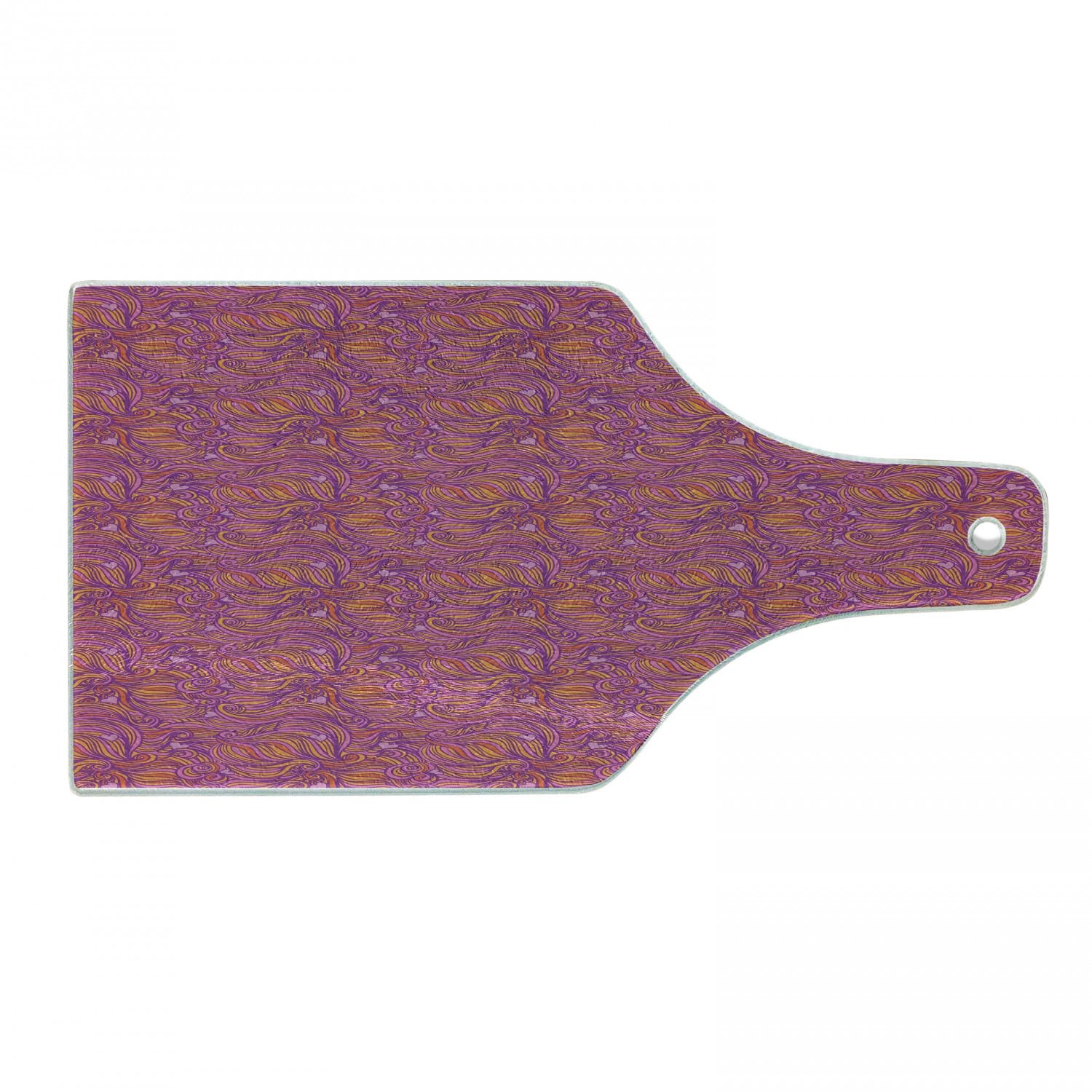 Yellow and Purple Cutting Board, Funky Hand Drawn Swirls and Hearts ...