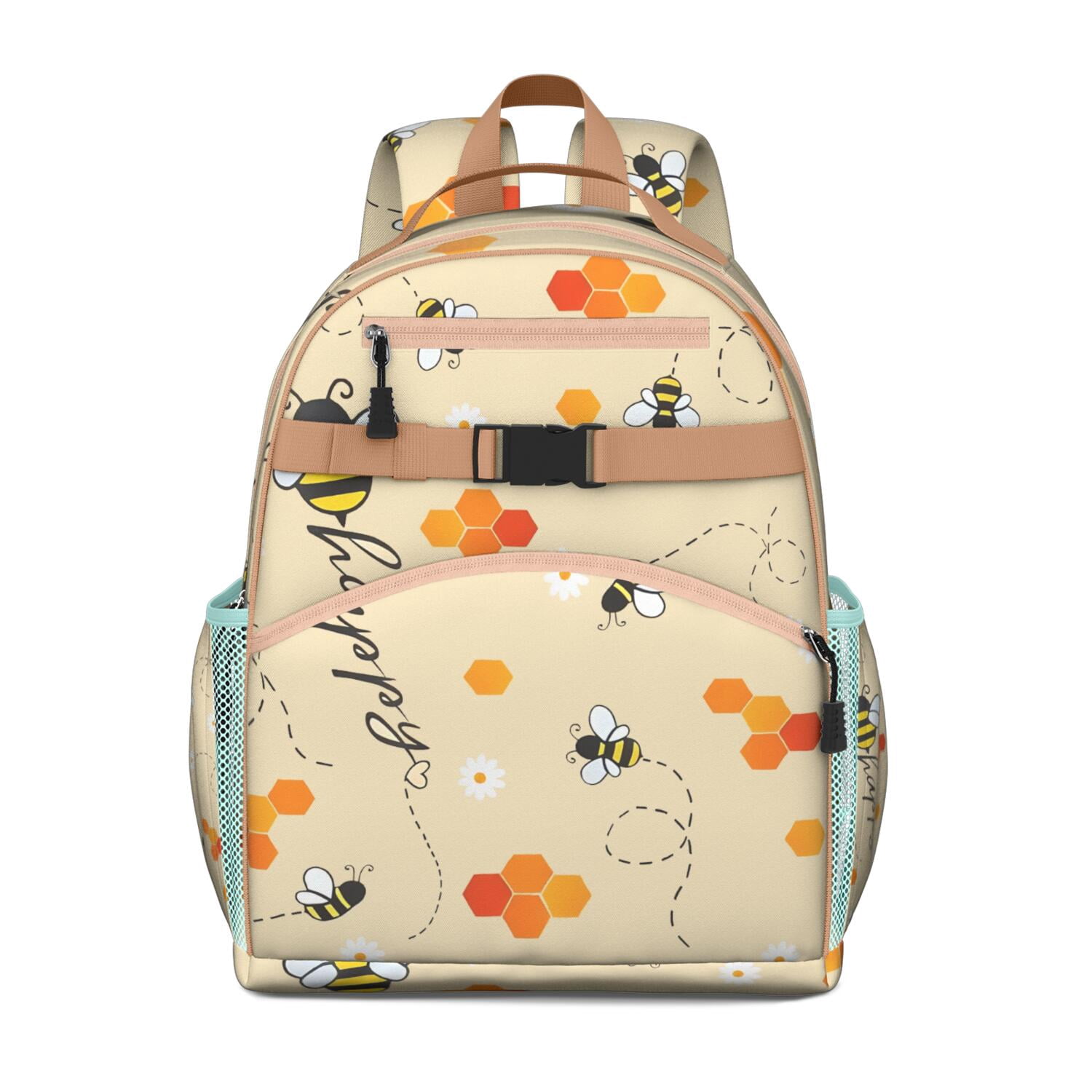Yellow Queen Bee Students Backpack with Cute Bee Lovers Print ...