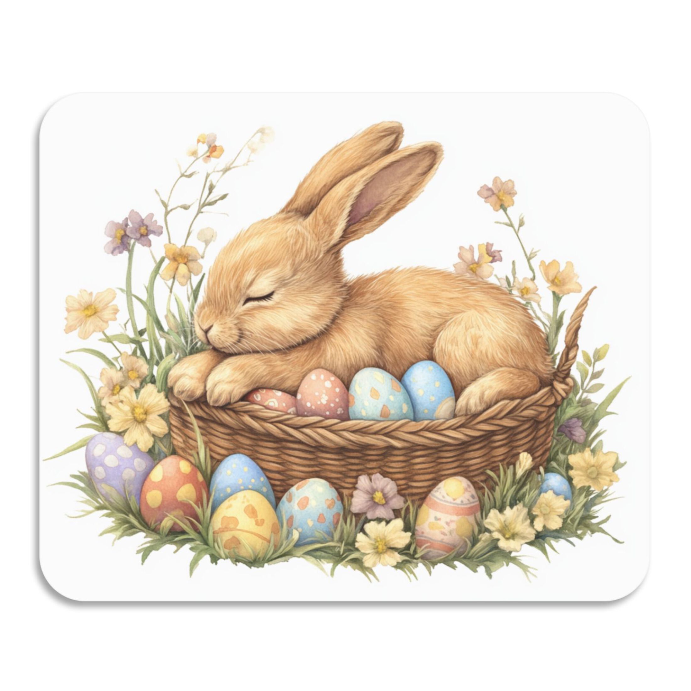 Yellow Rabbit in Easter Basket Eggs Diatomite Dish Drying Mat Drain Pad ...