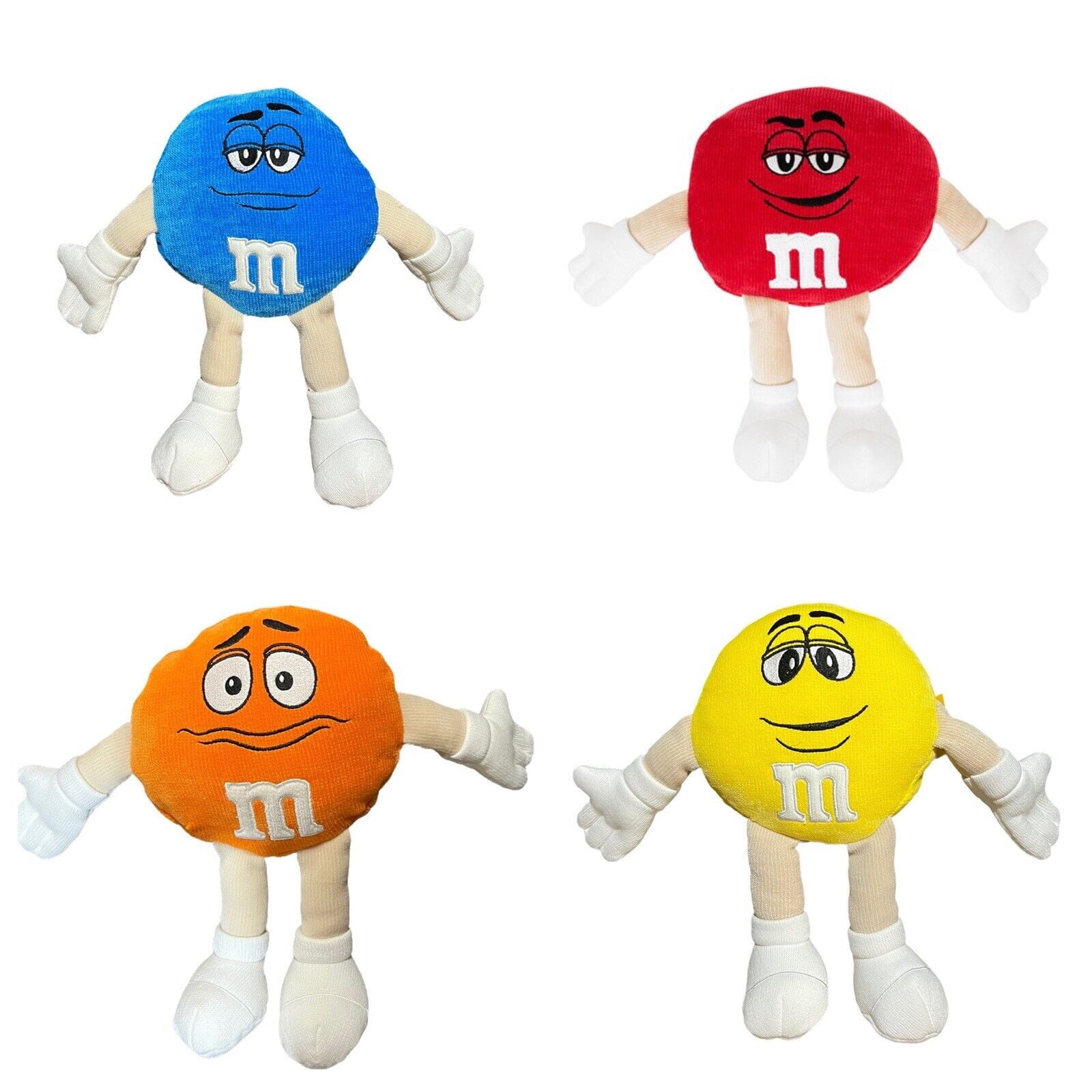 M&M Authentic Rare Plush Set, 15” Soft Doll, Yellow Red Blue Orange ...