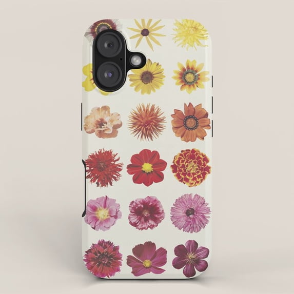 Yellow, Red, Pink and Purple Flower Collage Tough Case for Apple iPhone ...