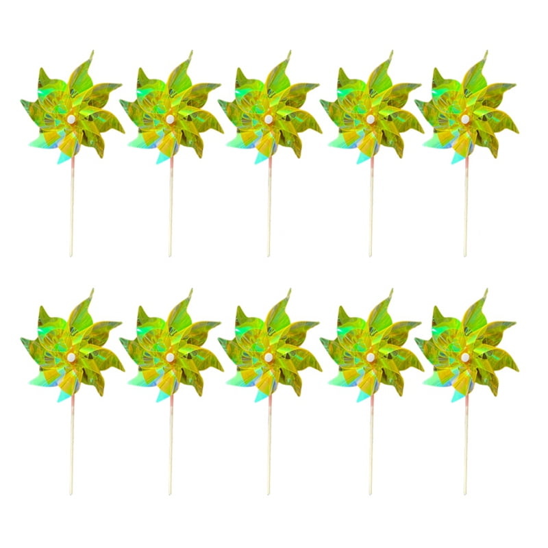 Yellow Reflective Pinwheels Wind Spinner, Extra Sparkly Pinwheel with ...