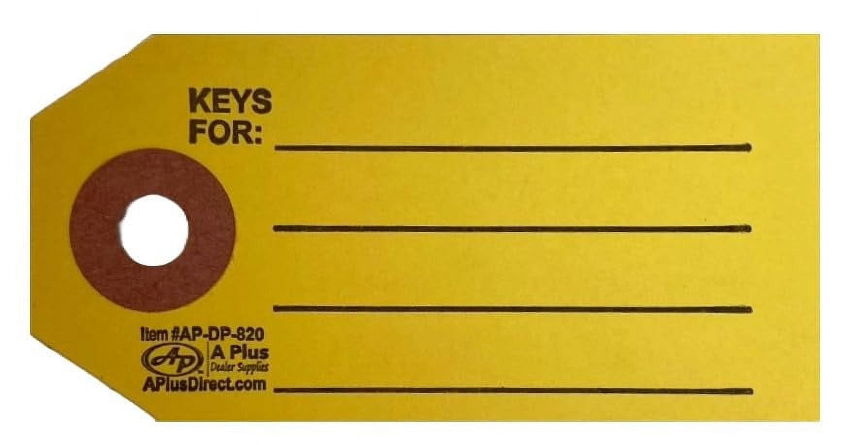 Yellow Reinforced Key Tags - NO Rings - DP-820 (P4) (500) - Walmart.com