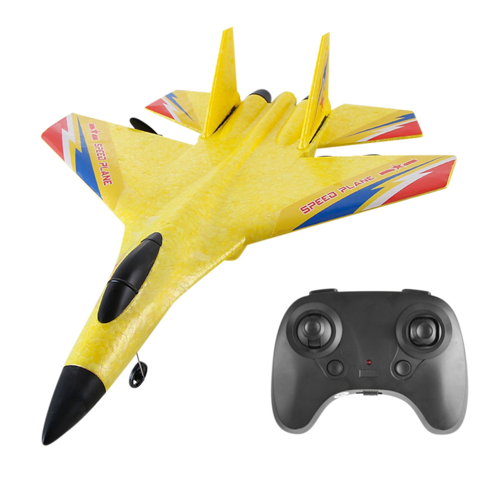 Yellow Remote Control Su-27 Foam Airplane Gravity Glider With Led ...
