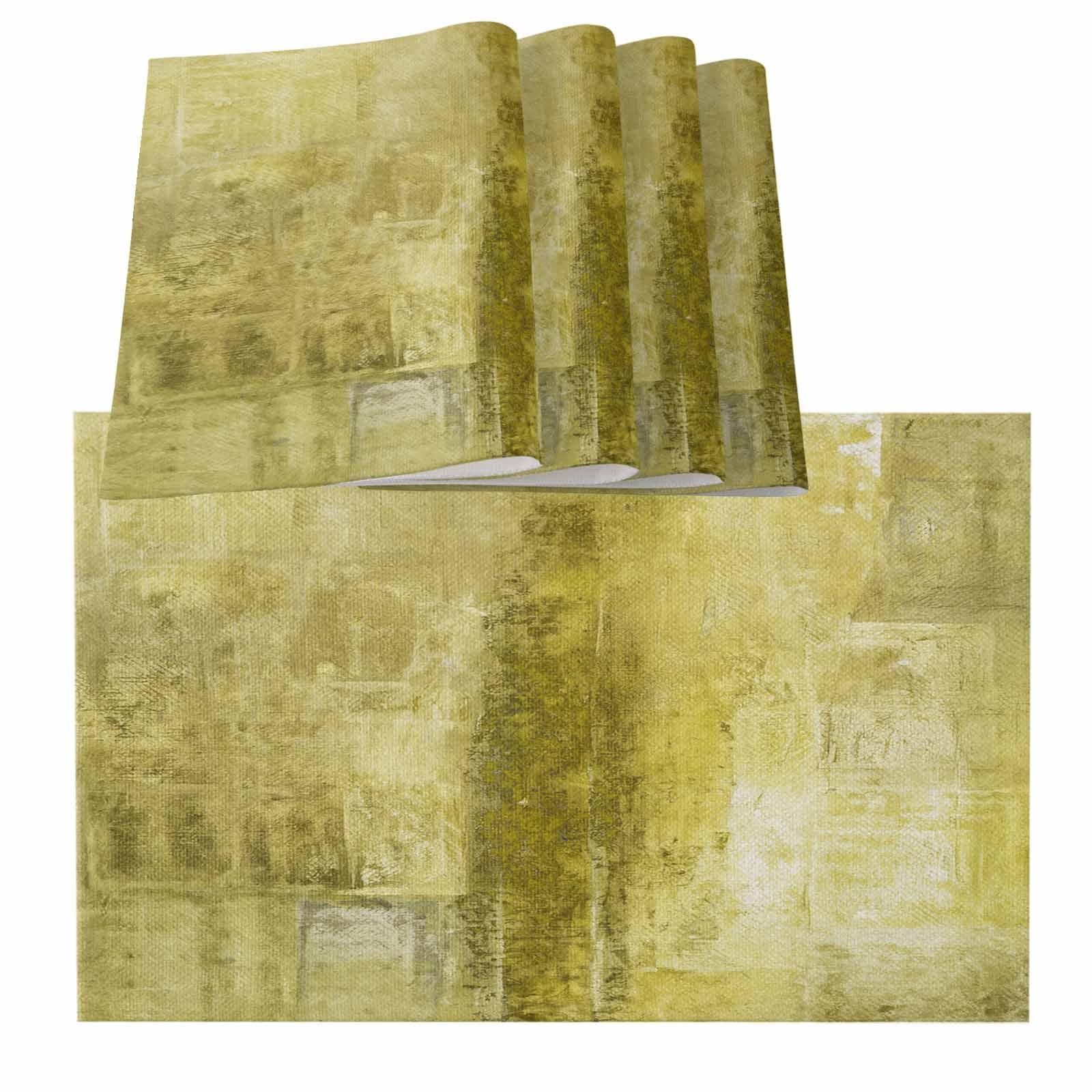 Yellow Retro Oil Painting Modern Abstract Art Aesthetics Burlap Kitchen ...