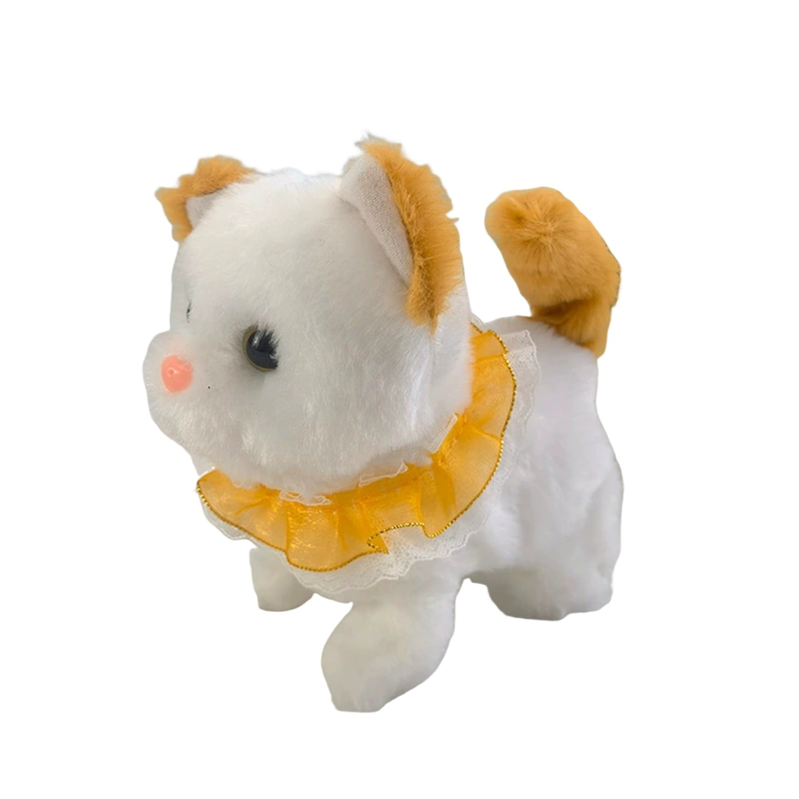 Yellow Robot Cat Plush Cat Stuffed Animal Interactive Cat Meow Kitten ...