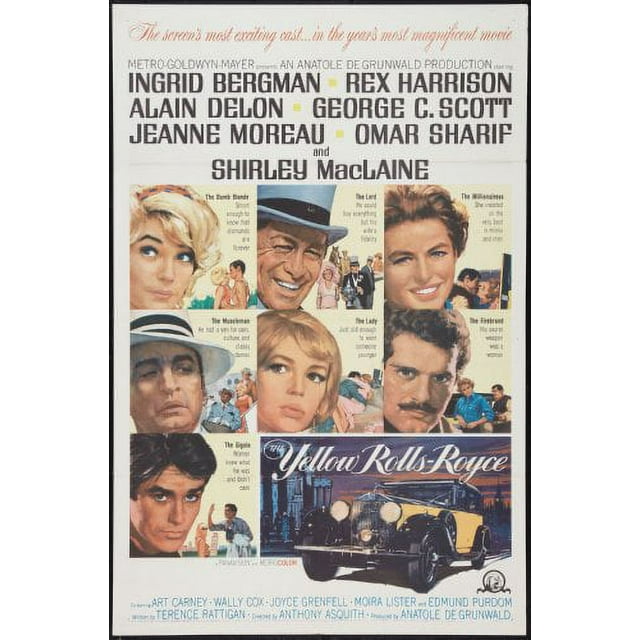 Yellow Rolls Royce Movie Poster 24x36 Art Poster 24x36 Multi-Color ...