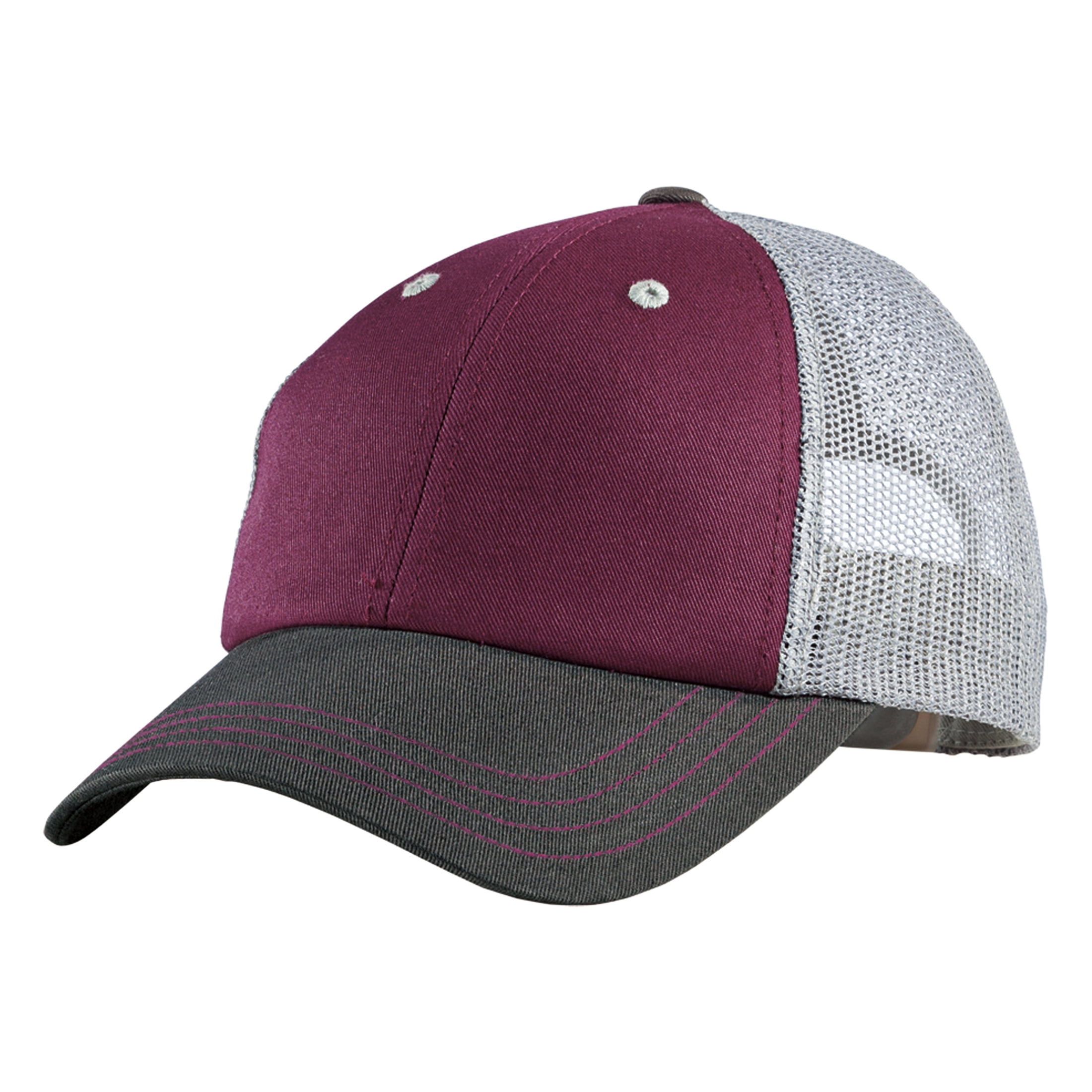 Yellow Rooster Men's District Tri-Tone Mesh Back Cap Maroon/Charcoal ...