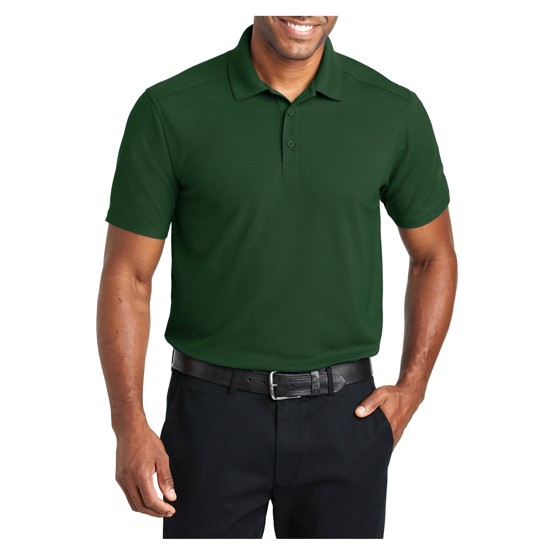Yellow Rooster Men's Ezperformance Pique Male Polo Deep Forest Green S ...